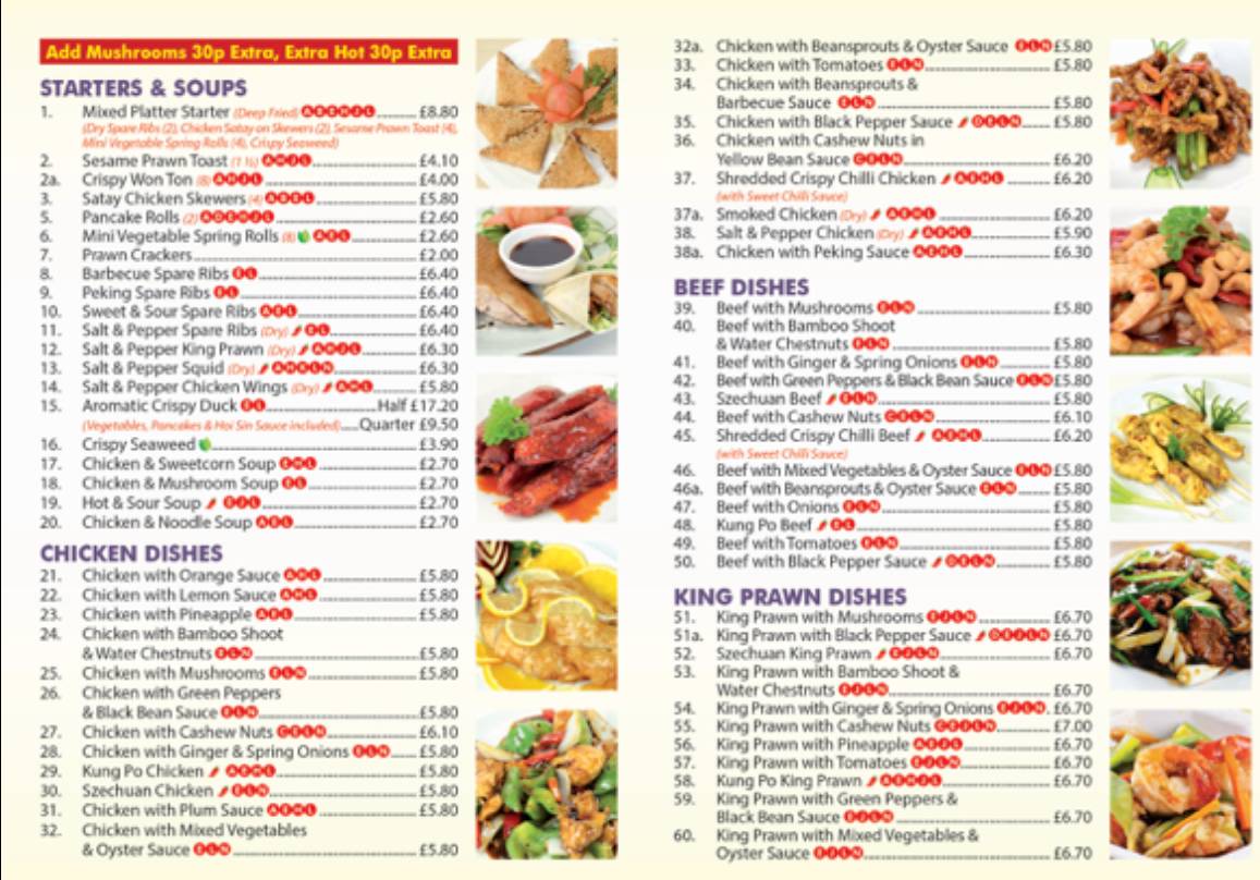 Menu at New Rainbow Chinese Takeaway fast food, Gloucester