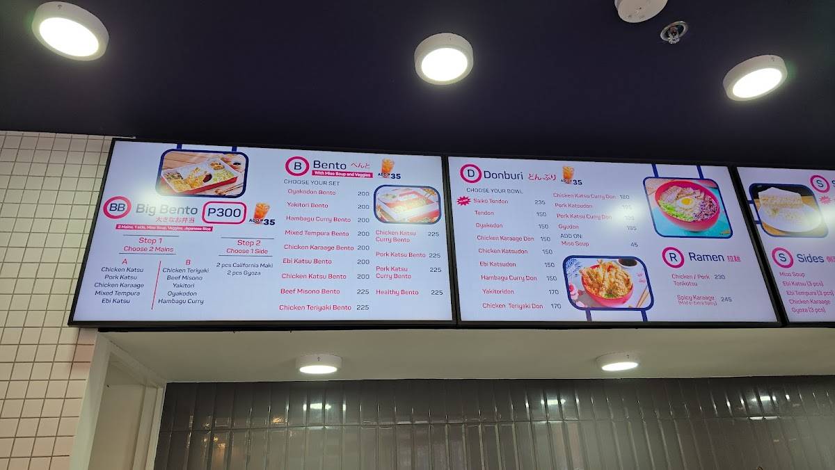 Menu at Go Bento restaurant, Taguig