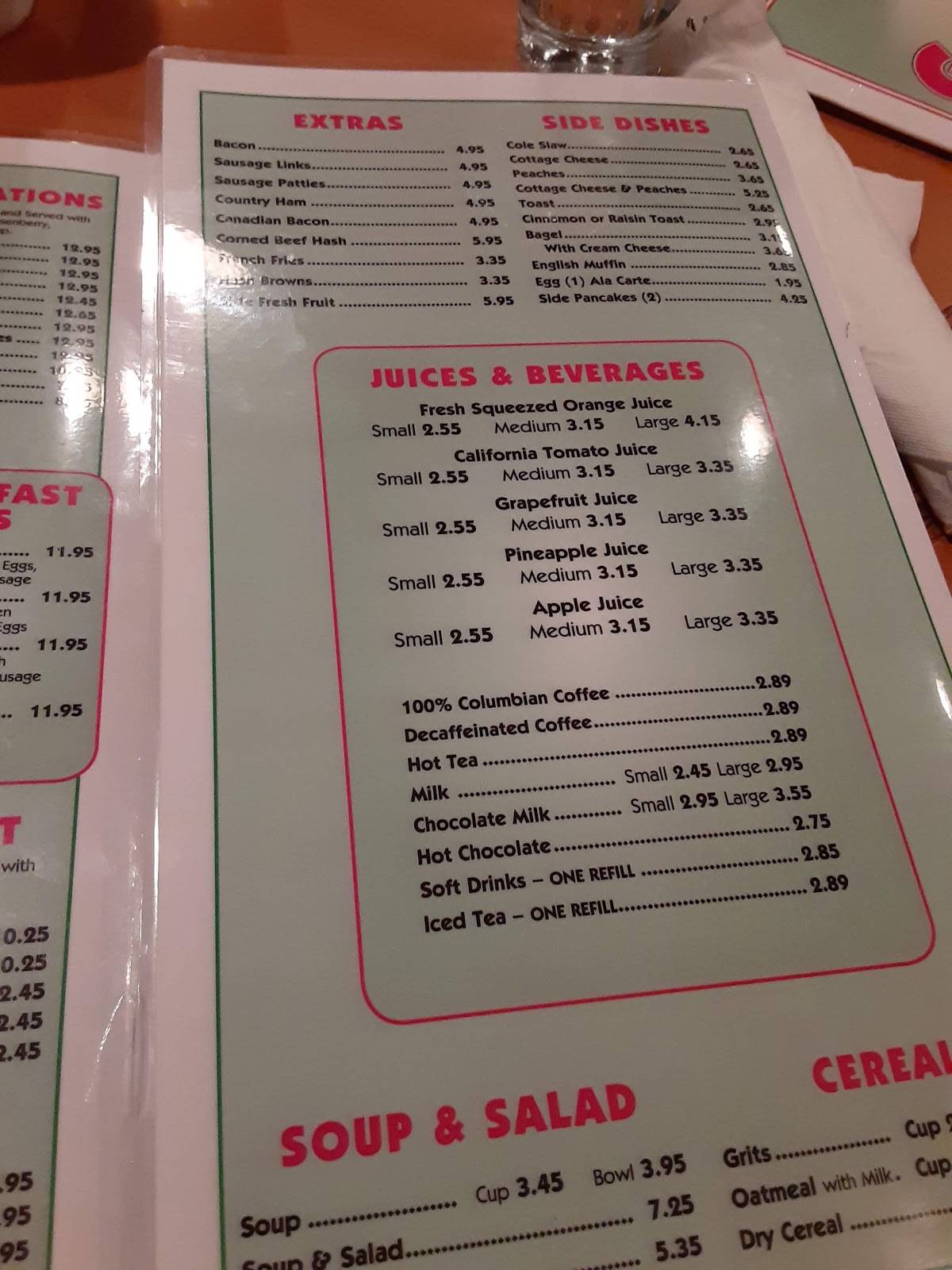 Menu at Golden Griddle Pancake House restaurant, Evergreen Park