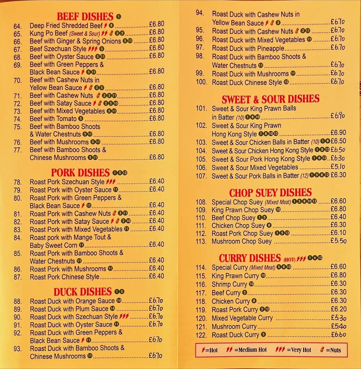 Menu at Golden Moon Chinese Takeaway restaurant, Whitstable