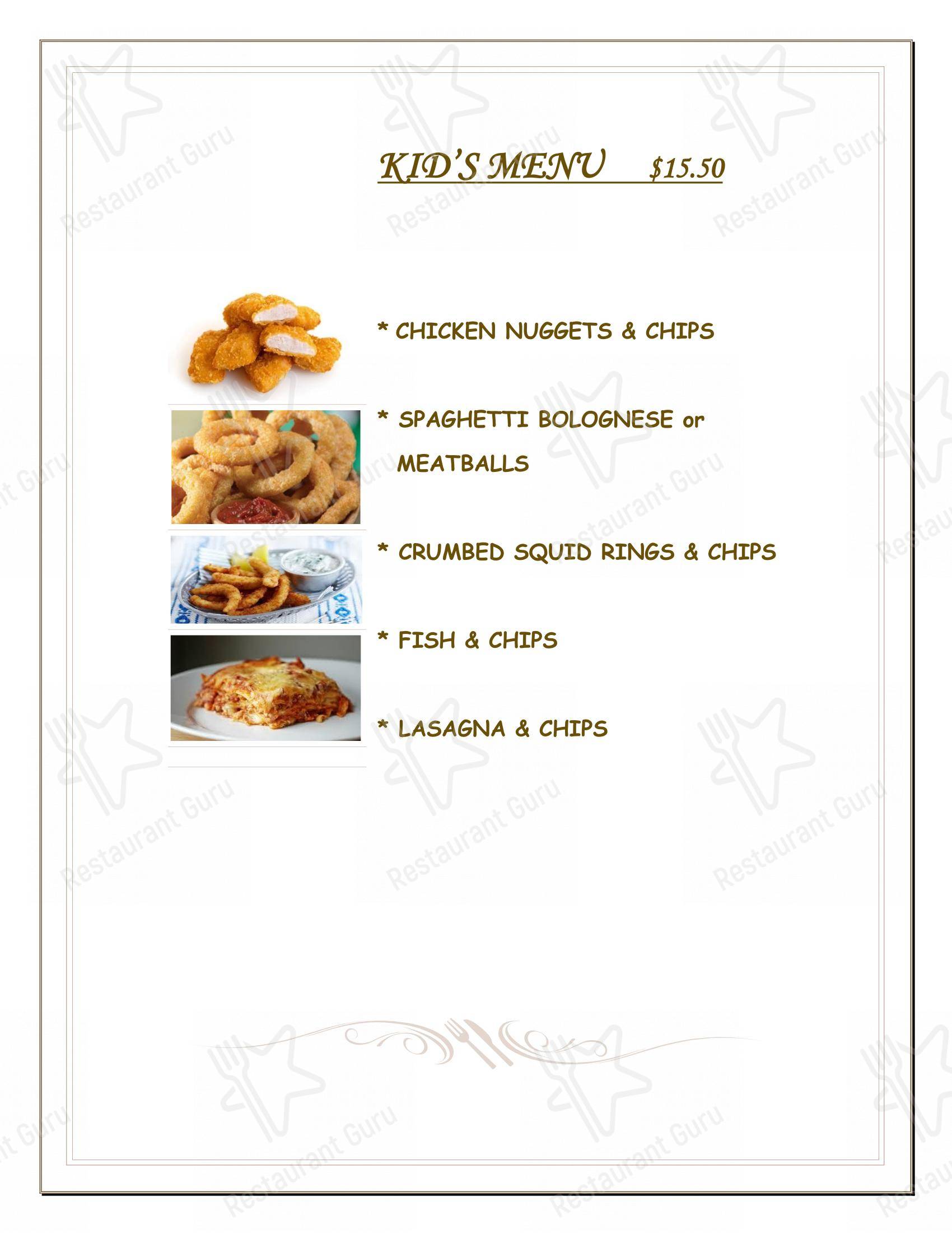 Menu at Golden Ponds pub & bar, Baldivis
