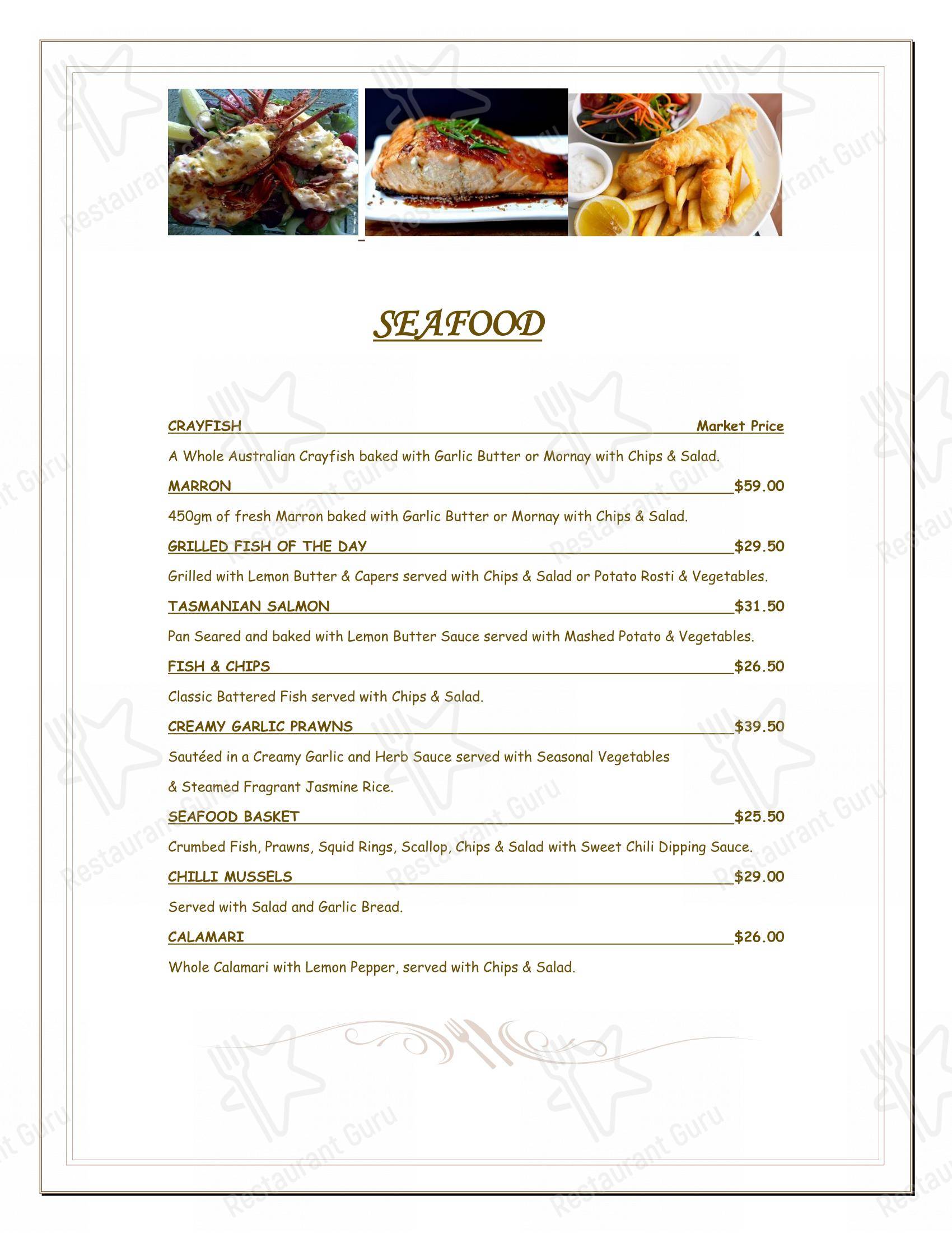 Menu at Golden Ponds pub & bar, Baldivis