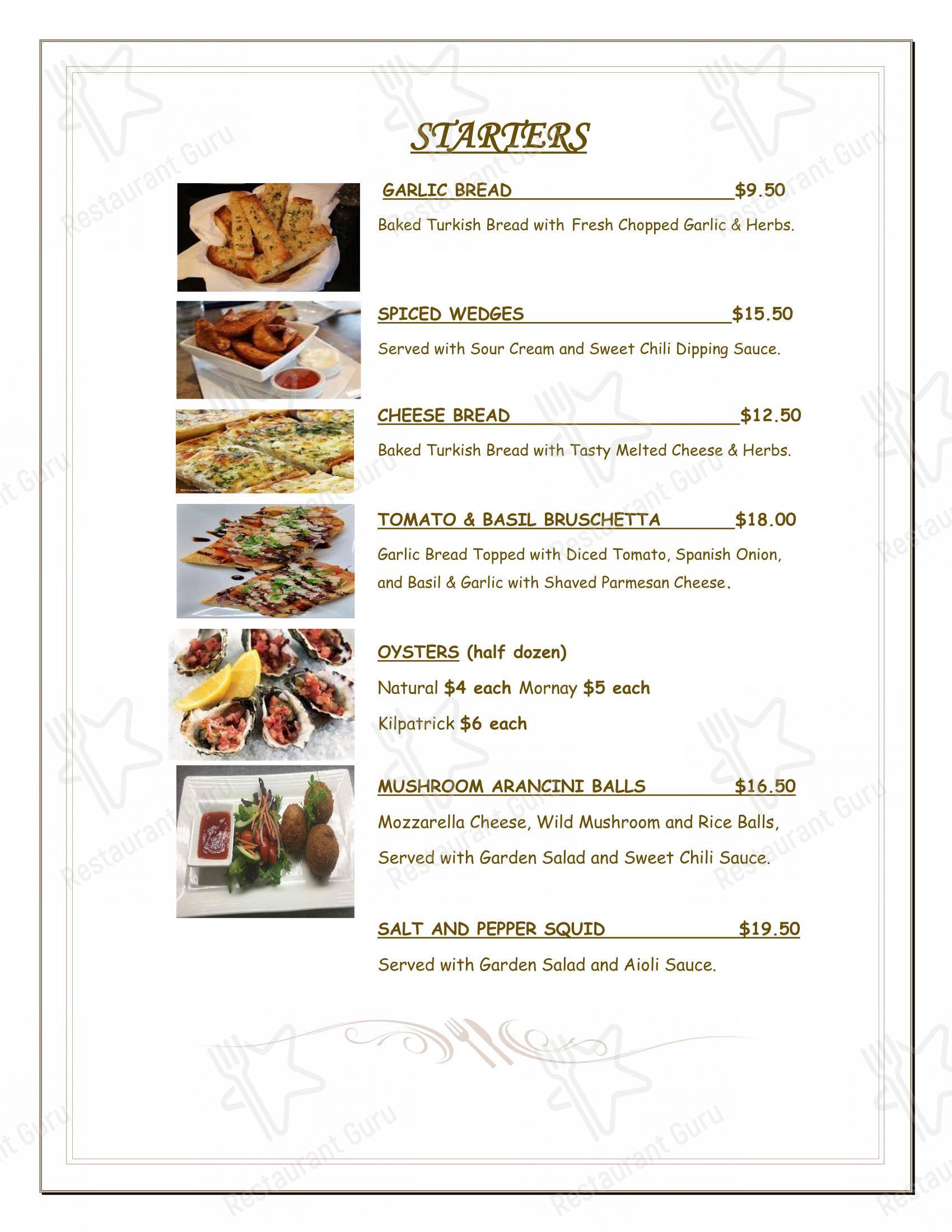 Menu at Golden Ponds pub & bar, Baldivis