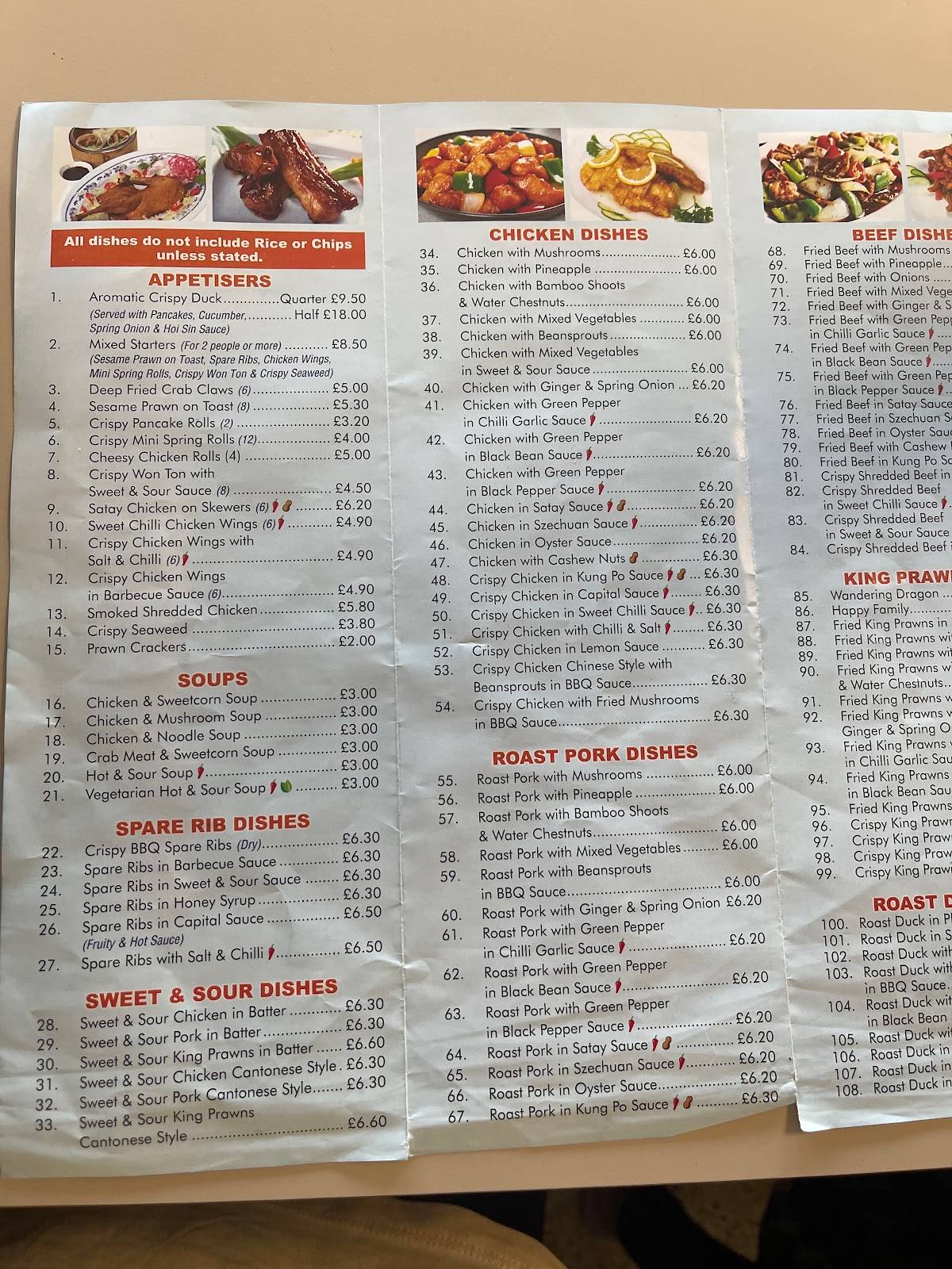 Menu at Golden Swallow restaurant, Leicester