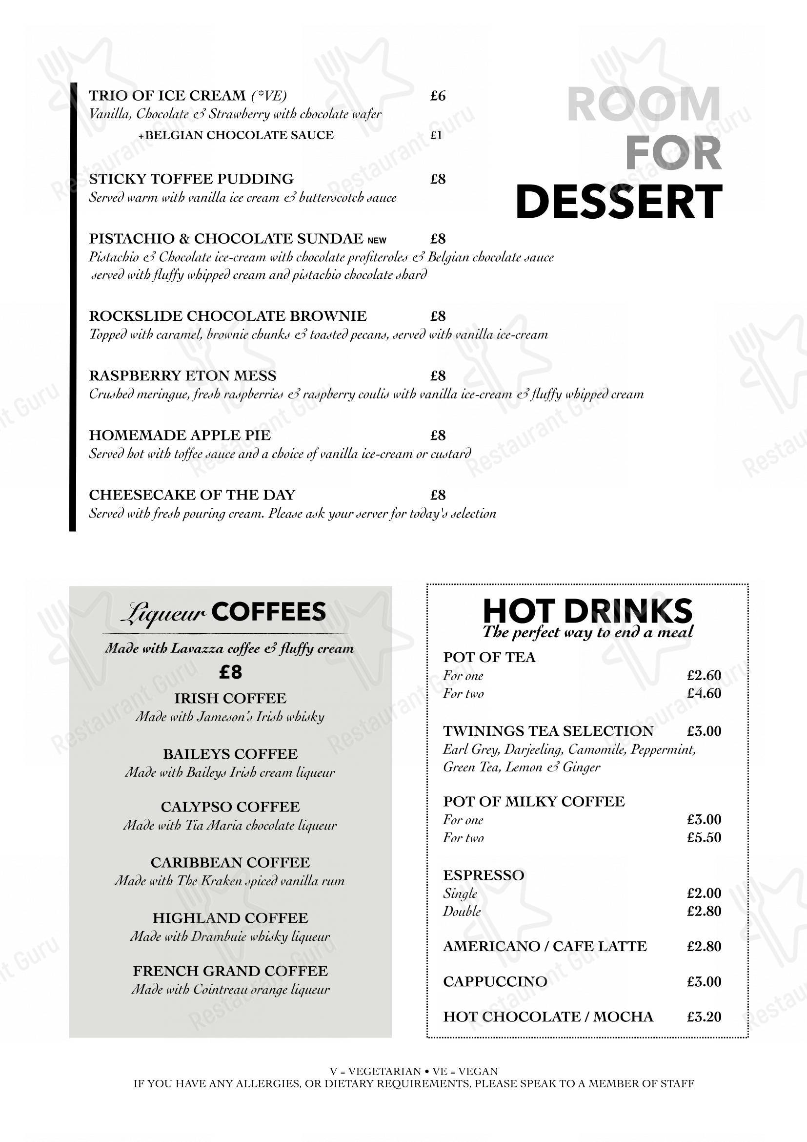 Menu at Golf Hotel Silloth restaurant, Silloth