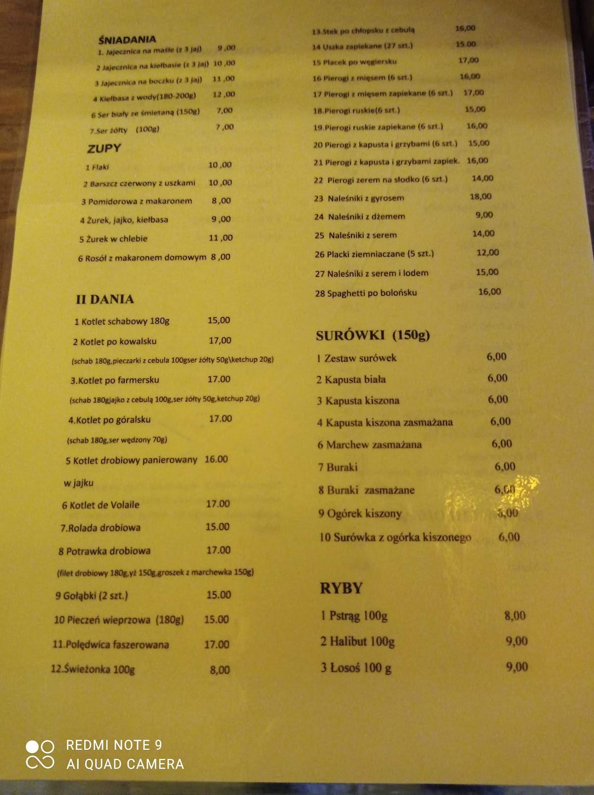 Menu at Górski Grill Bar 24 h, Kotlin, Poznańska 46c