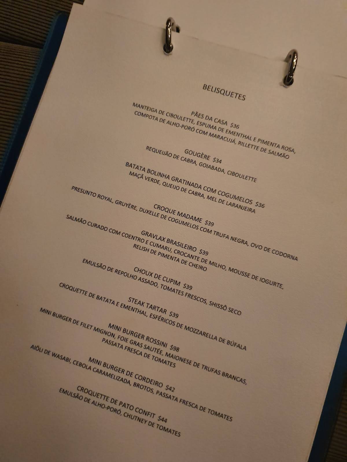 Menu at Grá Bistrô Grá Rooftop restaurant, Goiânia
