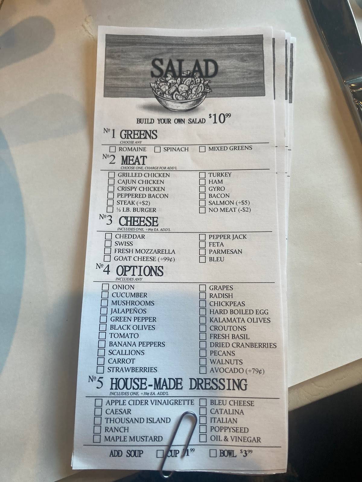 Menu at Check Please Cafe, Grafton