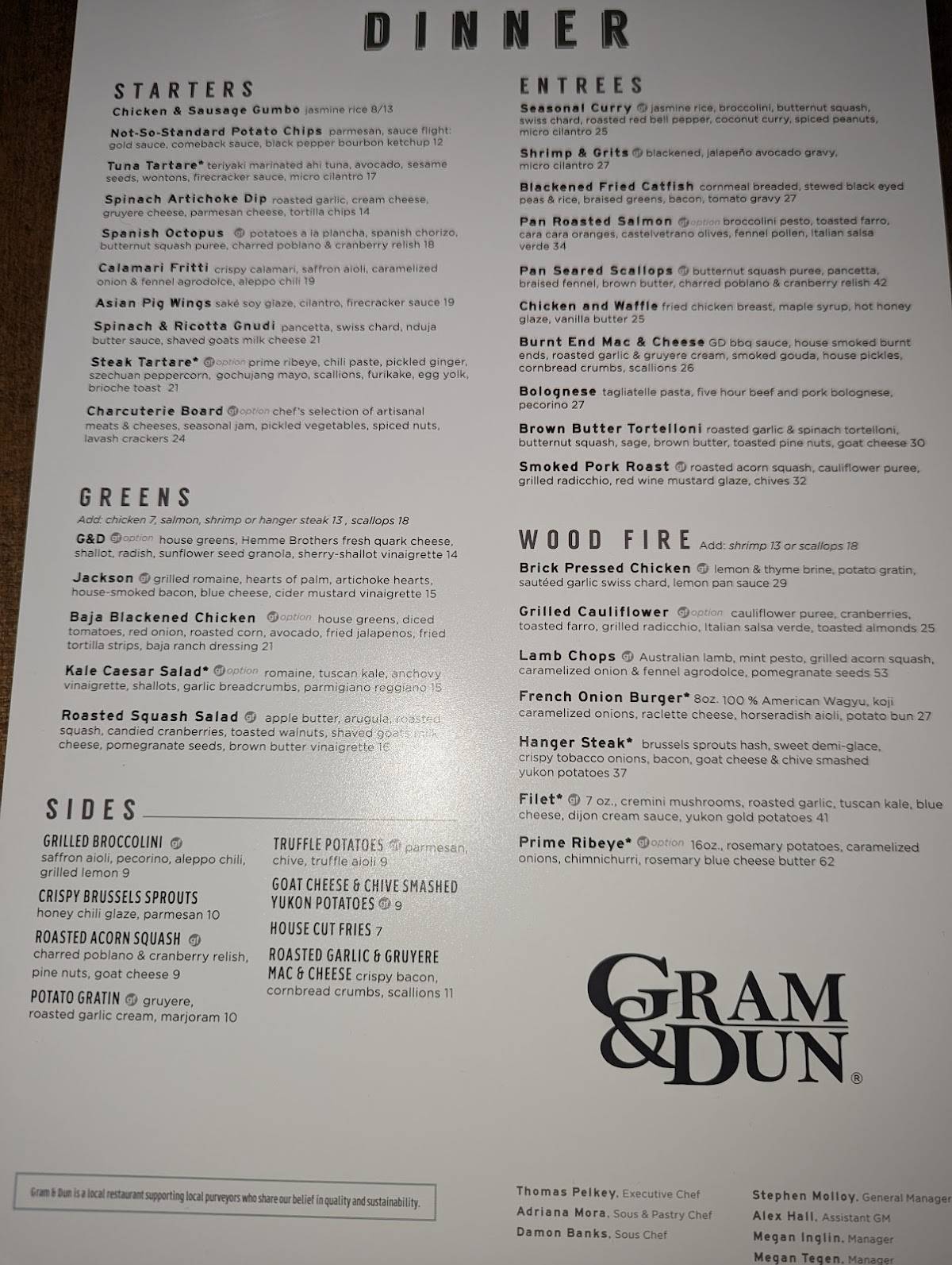 Menu at Gram & Dun pub & bar, Kansas City