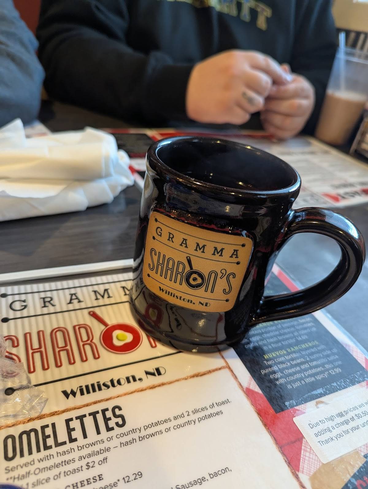 Carta de Gramma Sharon's Family Restaurant, Williston