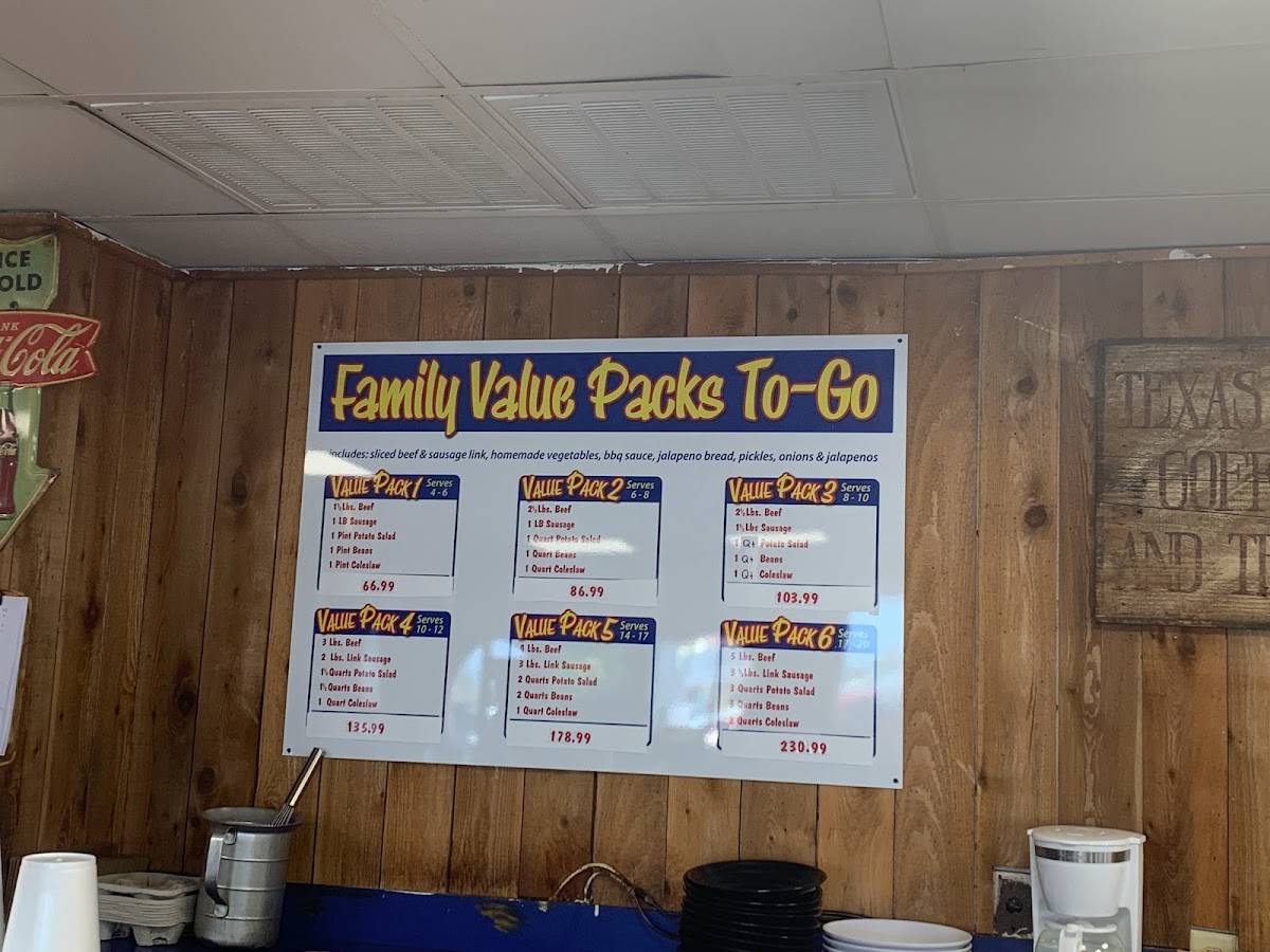 Menu at Grand Prize Barbeque, Texas City, Palmer Hwy
