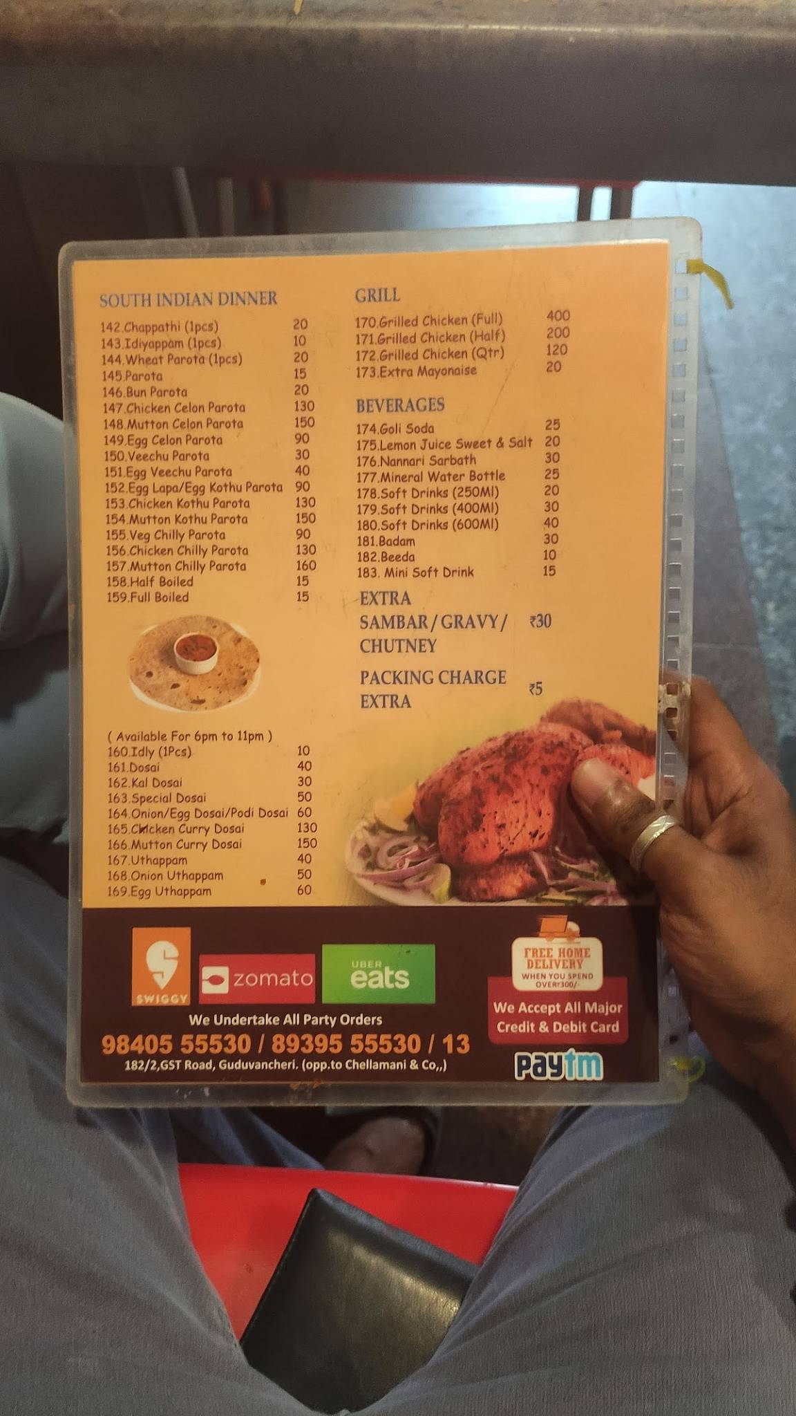 Menu at Grand Star Hotel, Guduvanchery, No. 182/2 GST Road