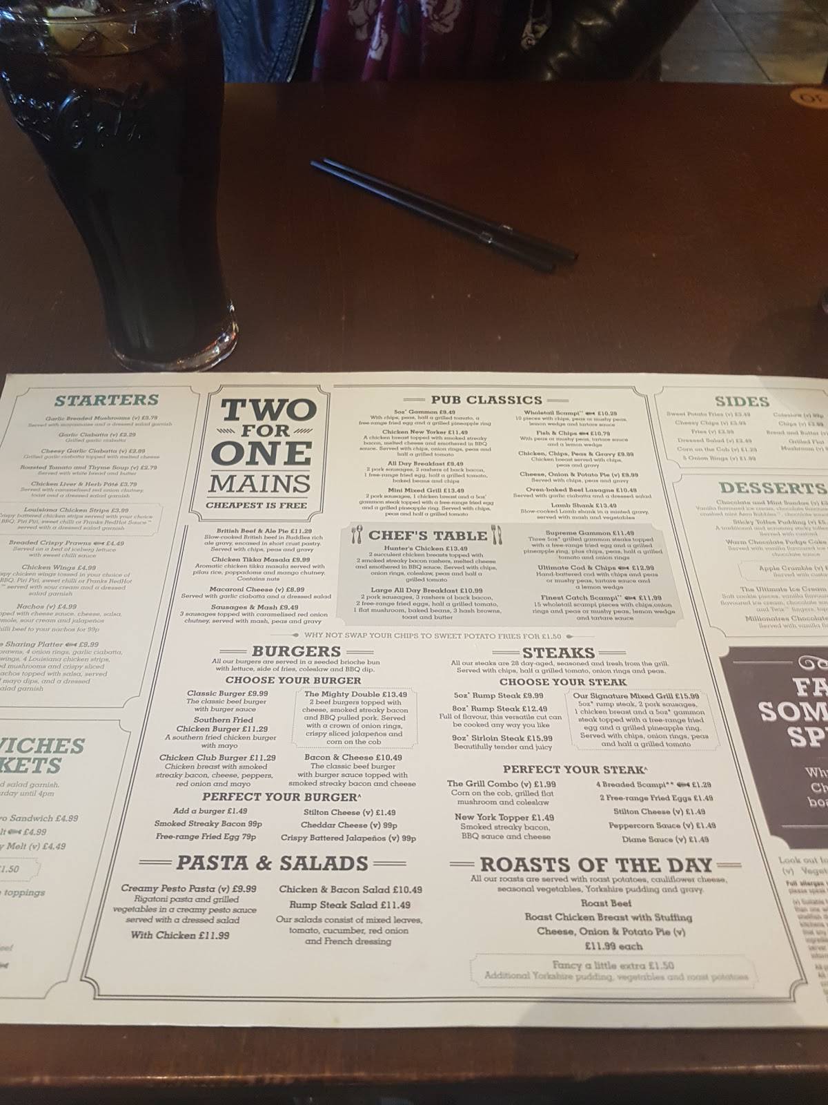 Menu at The Grapes - Pub & Carvery, Prescot