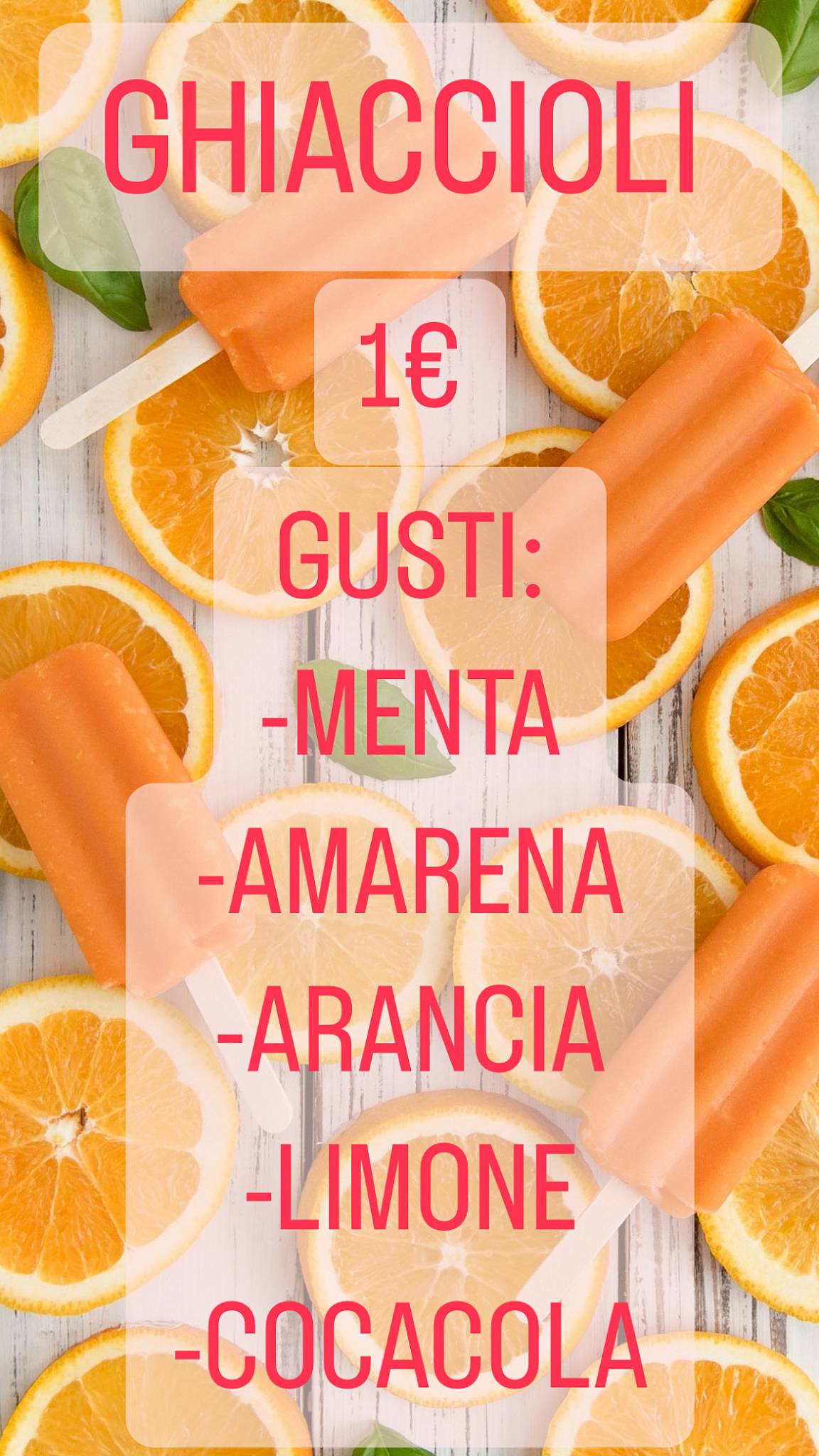 Menu da Green Bar, Parma