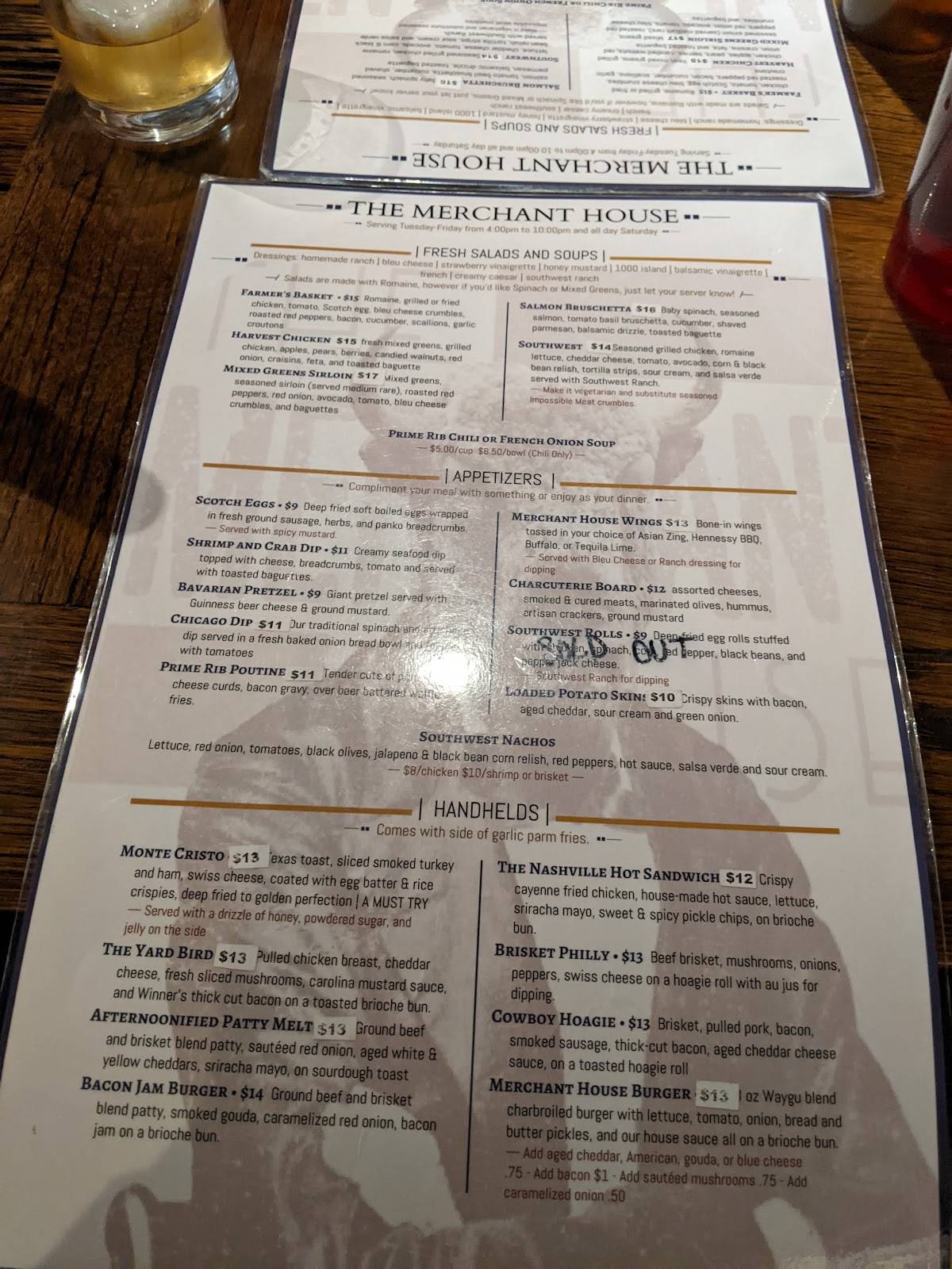 Menu at The Merchant House pub & bar, Greenville
