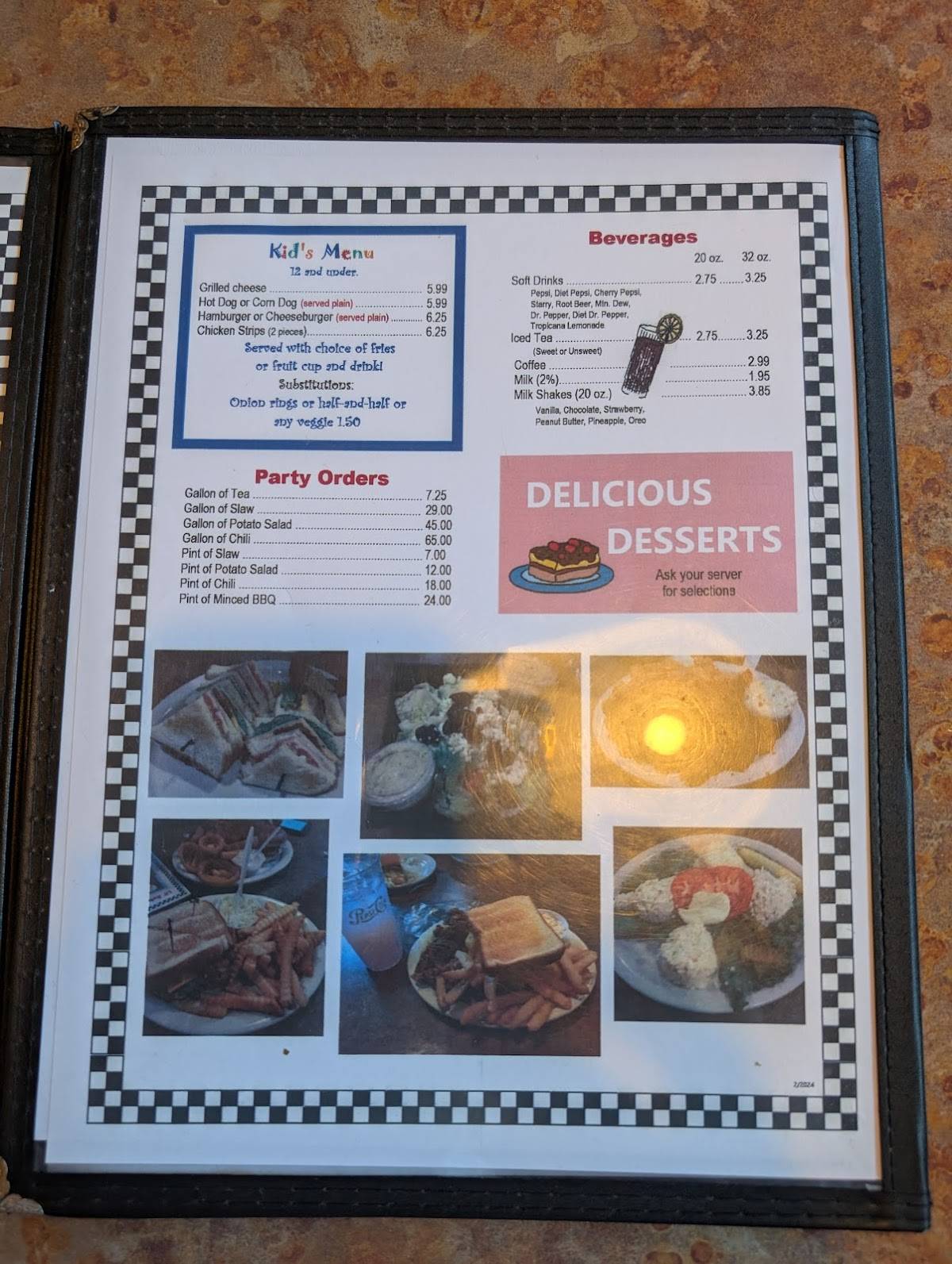 Menu at Lil Rebel Family Restaurant, Taylors