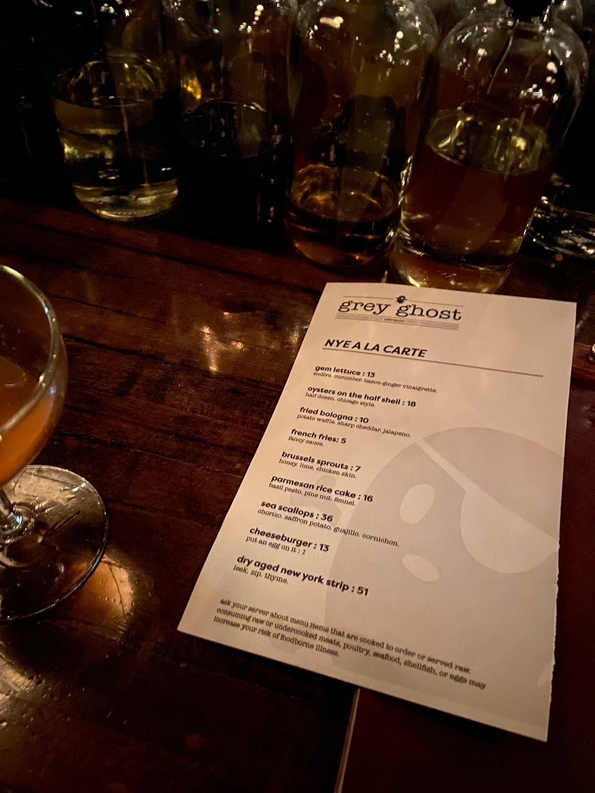 Menu at Grey Ghost Detroit pub & bar, Detroit