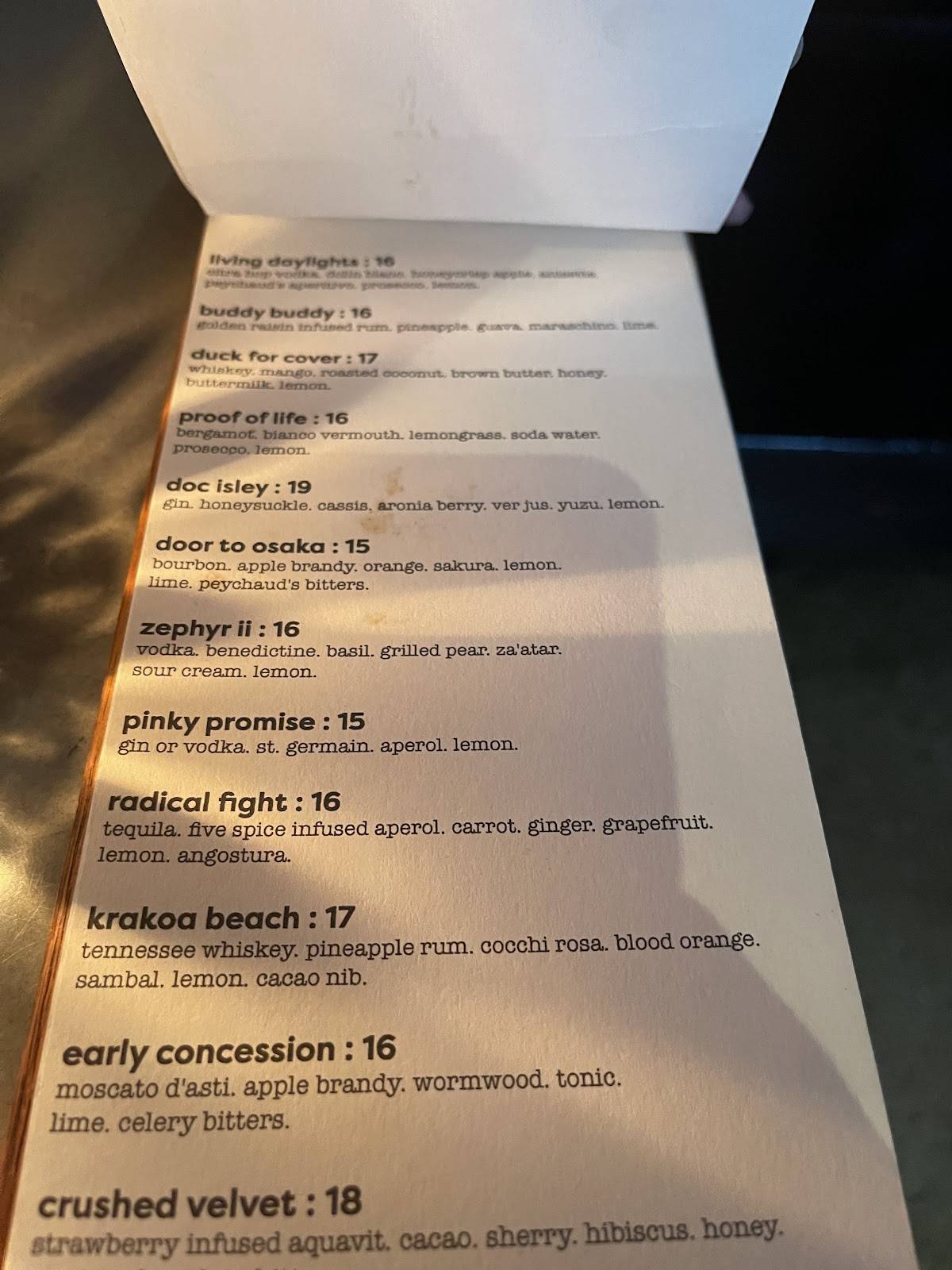 Menu at Grey Ghost Detroit pub & bar, Detroit