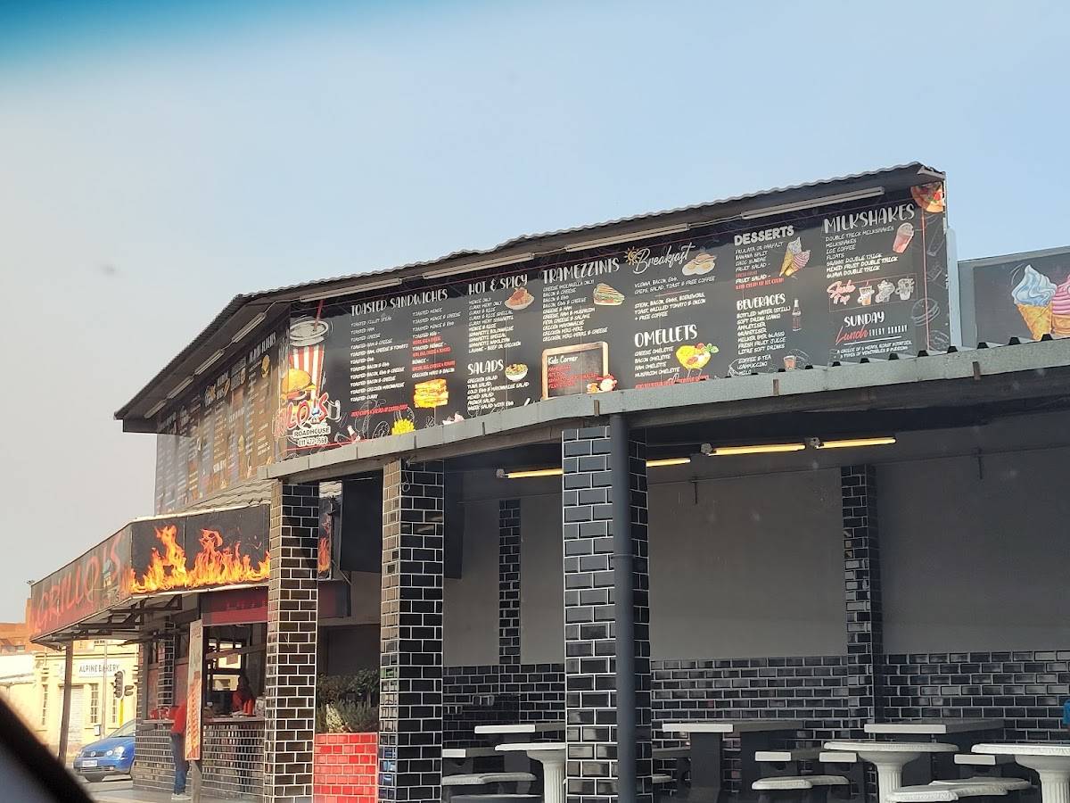 Menu at Grillo's Roadhouse restaurant, Boksburg