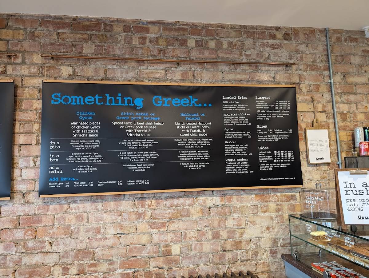 Menu at Grub restaurant, York