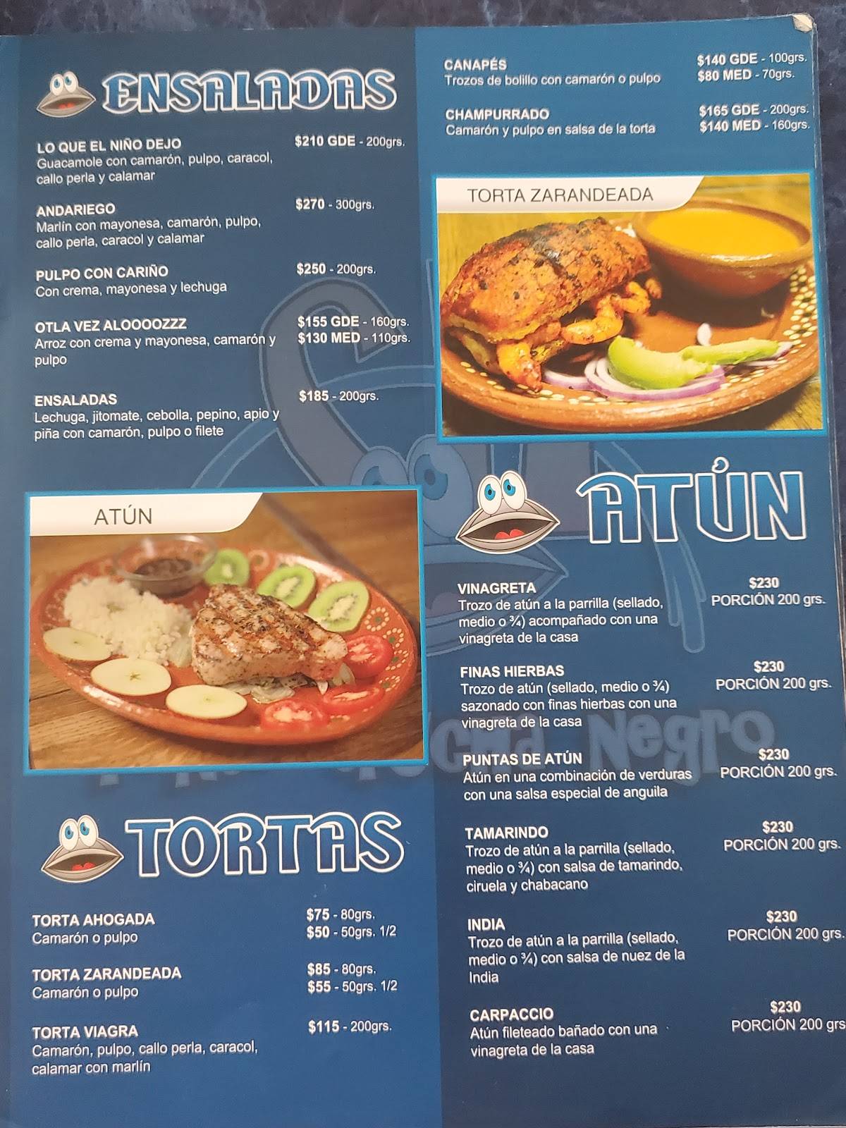 Carta del restaurante Mariscos Ponte Trucha Negro, Guadalajara, C ...