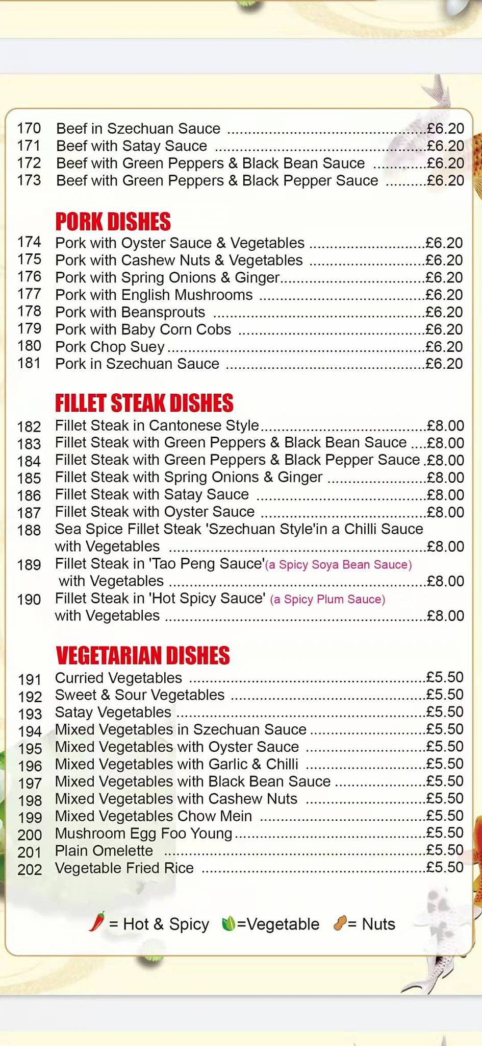 Menu at Welcome Inn Chinese Restaurant, Guisborough