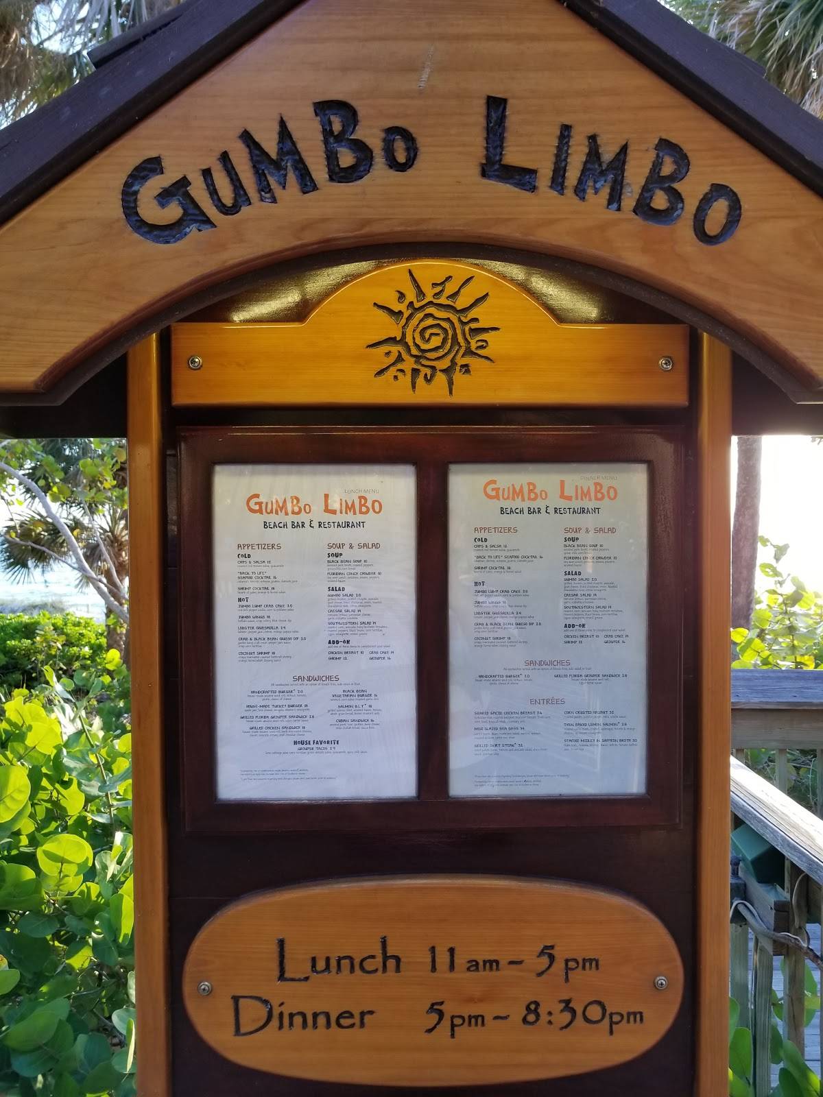 Menu at Gumbo Limbo pub & bar, Naples, 280 Vanderbilt Beach Rd
