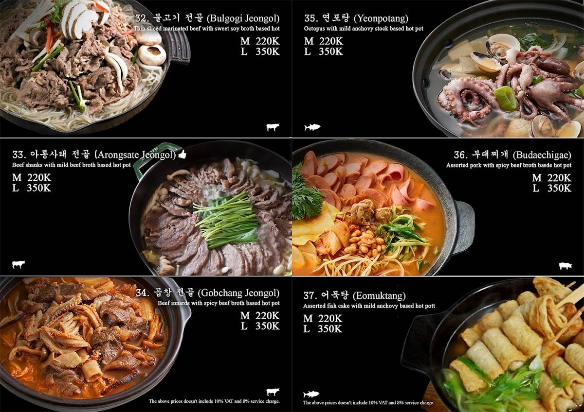 Menu at HANOK Korean restaurant KOREA BBQ JAKARTA FOOD 한옥, South Jakarta