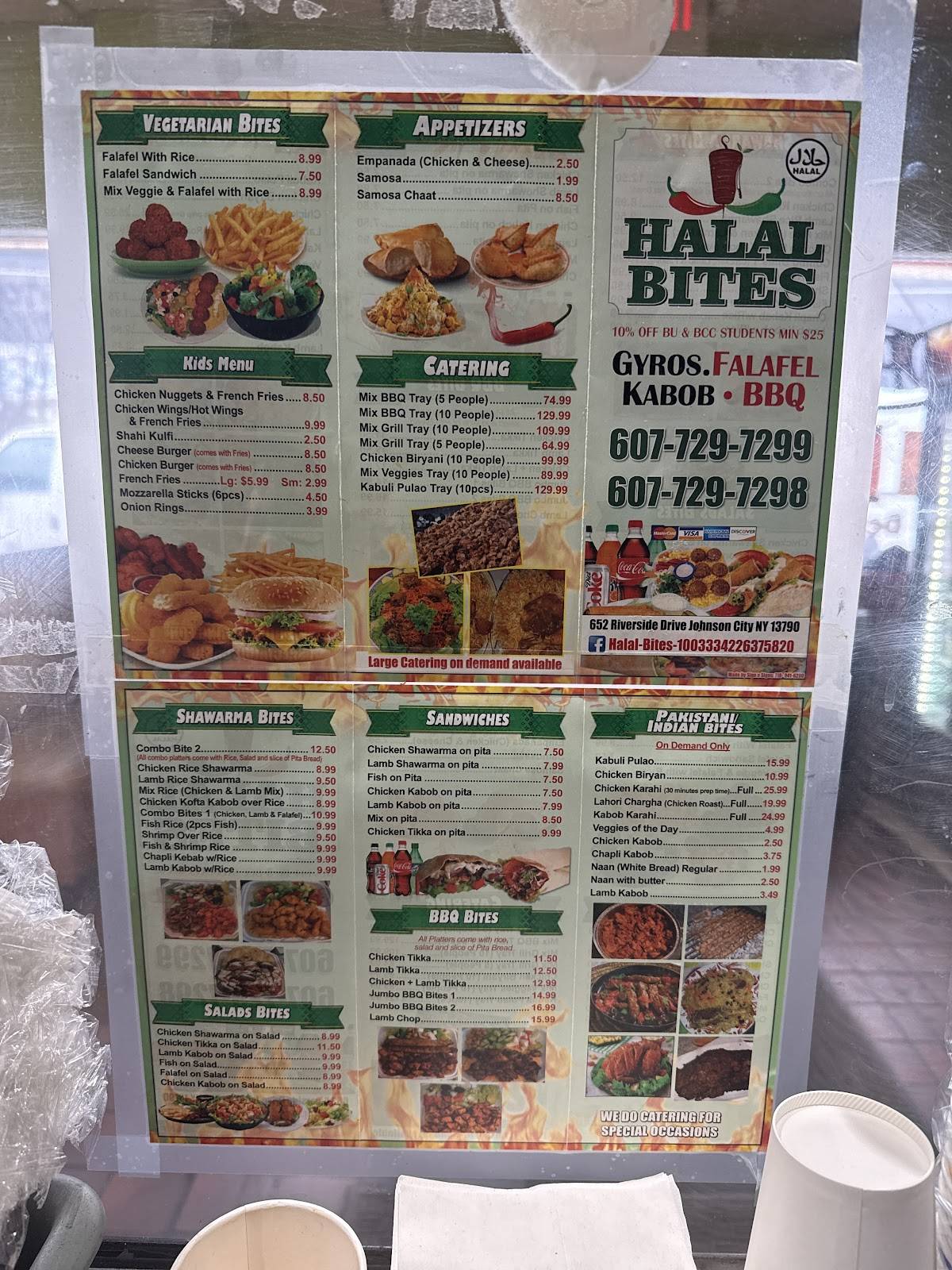 Menu at Halal Bites restaurant, Johnson City