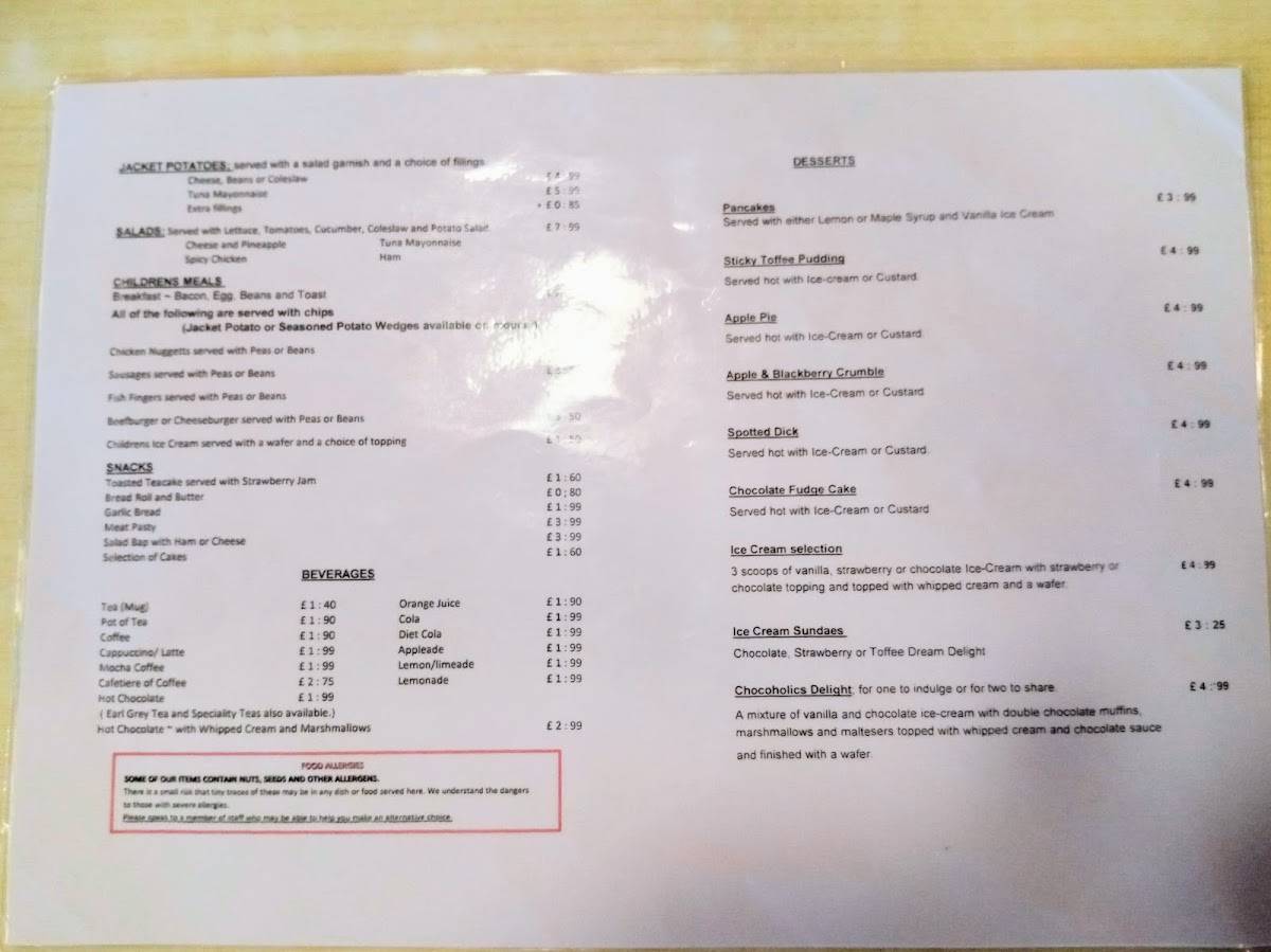 Menu at Haldon Forest Diner restaurant, Kenn