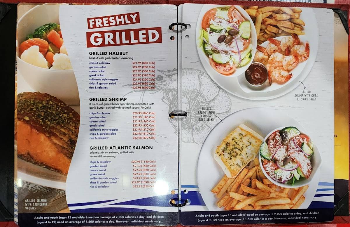 Menu at Halibut House Fish and Chips restaurant, Sarnia