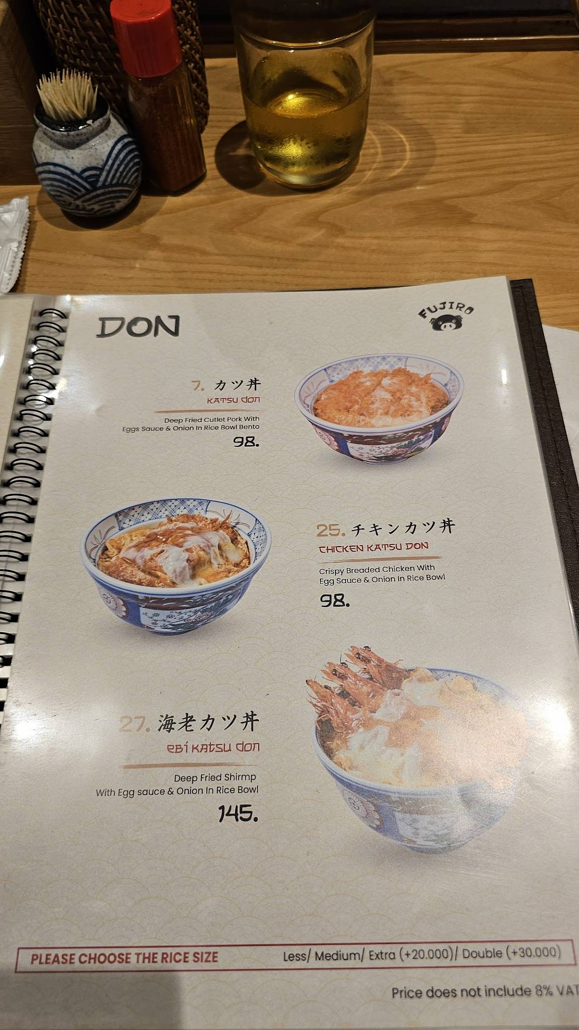 Menu at FUJIRO【Phan Kế Bính】 restaurant, Hanoi