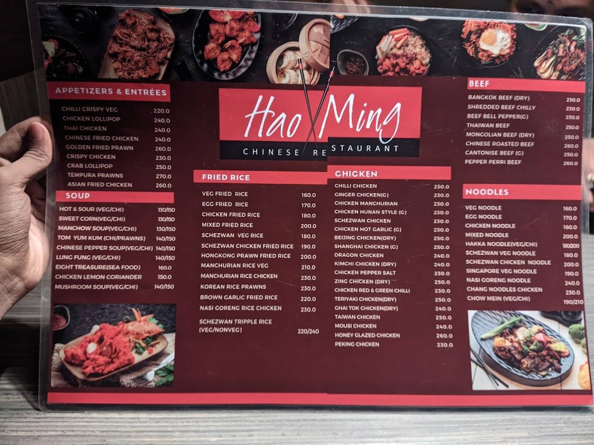 Menu at Hao Ming, Thrissur
