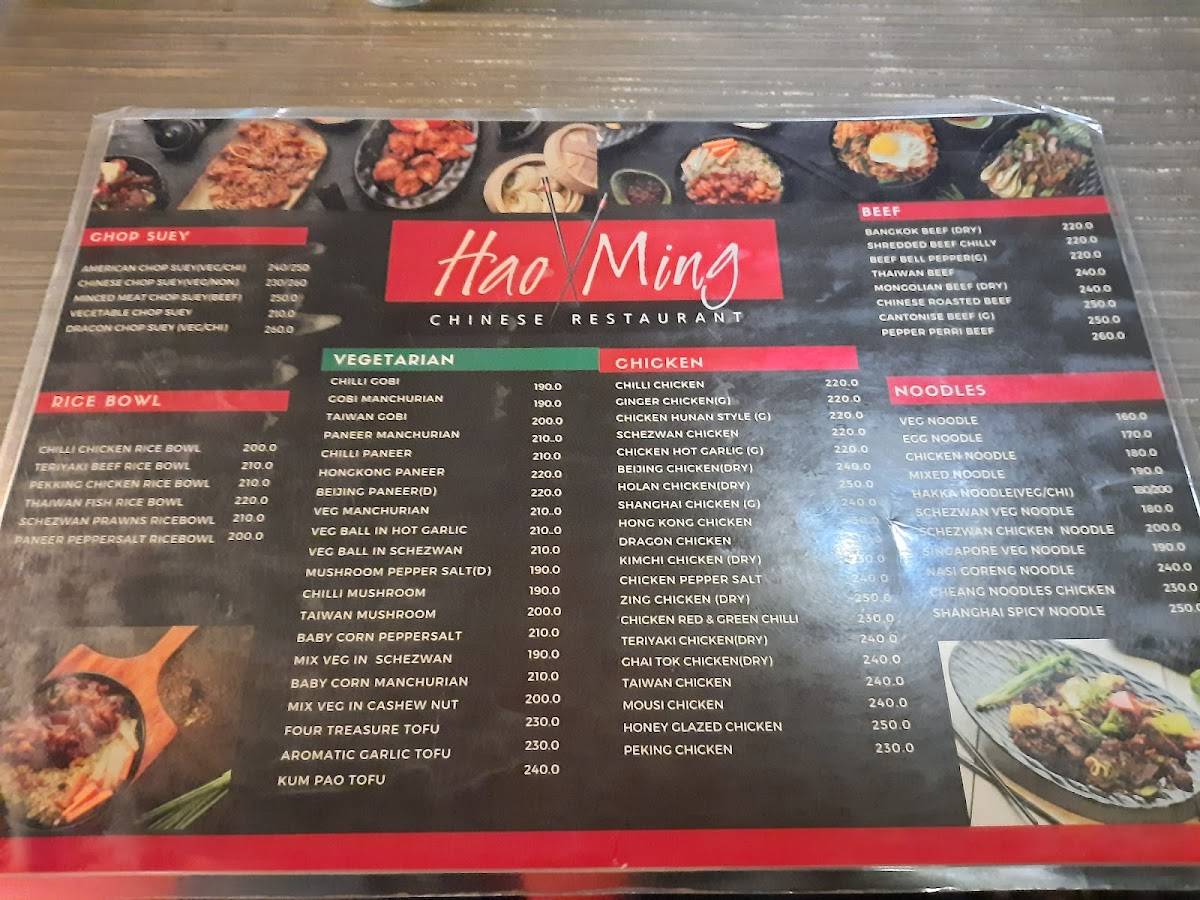 Menu at Hao Ming, Thrissur