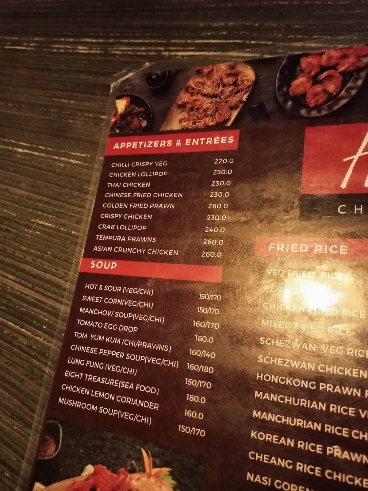 Menu at Hao Ming, Thrissur