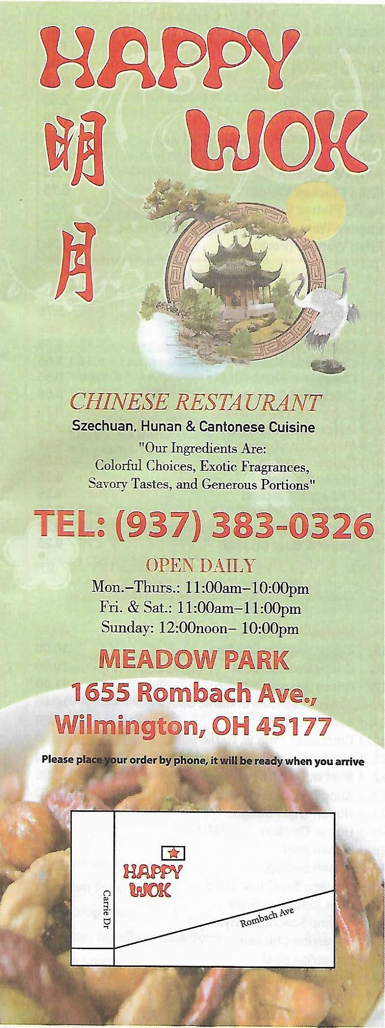 Menu at Happy Wok restaurant, Wilmington