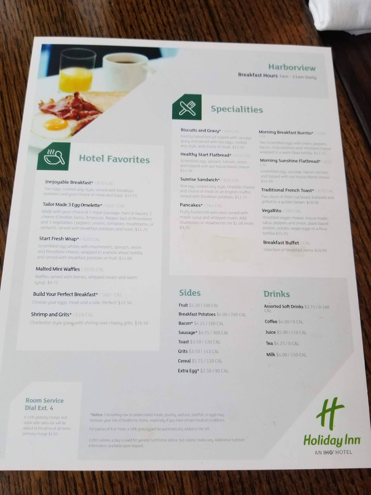 Menu at Harborview Restaurant & Lounge, Charleston