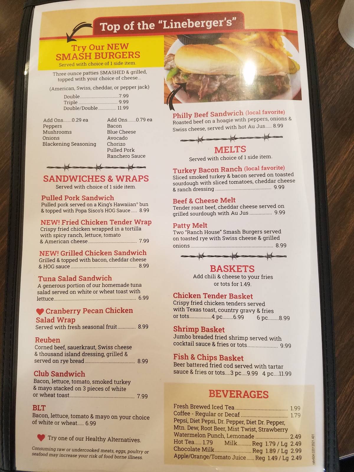 Menu at Ranch House Restaurant, Harrison