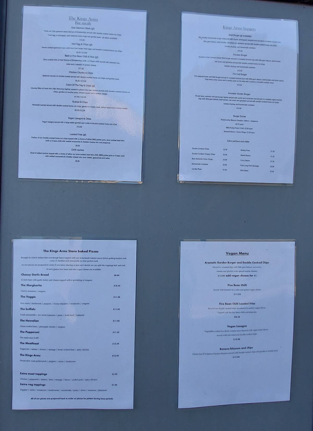 Menu at The Kings Arms pub & bar, Hartland