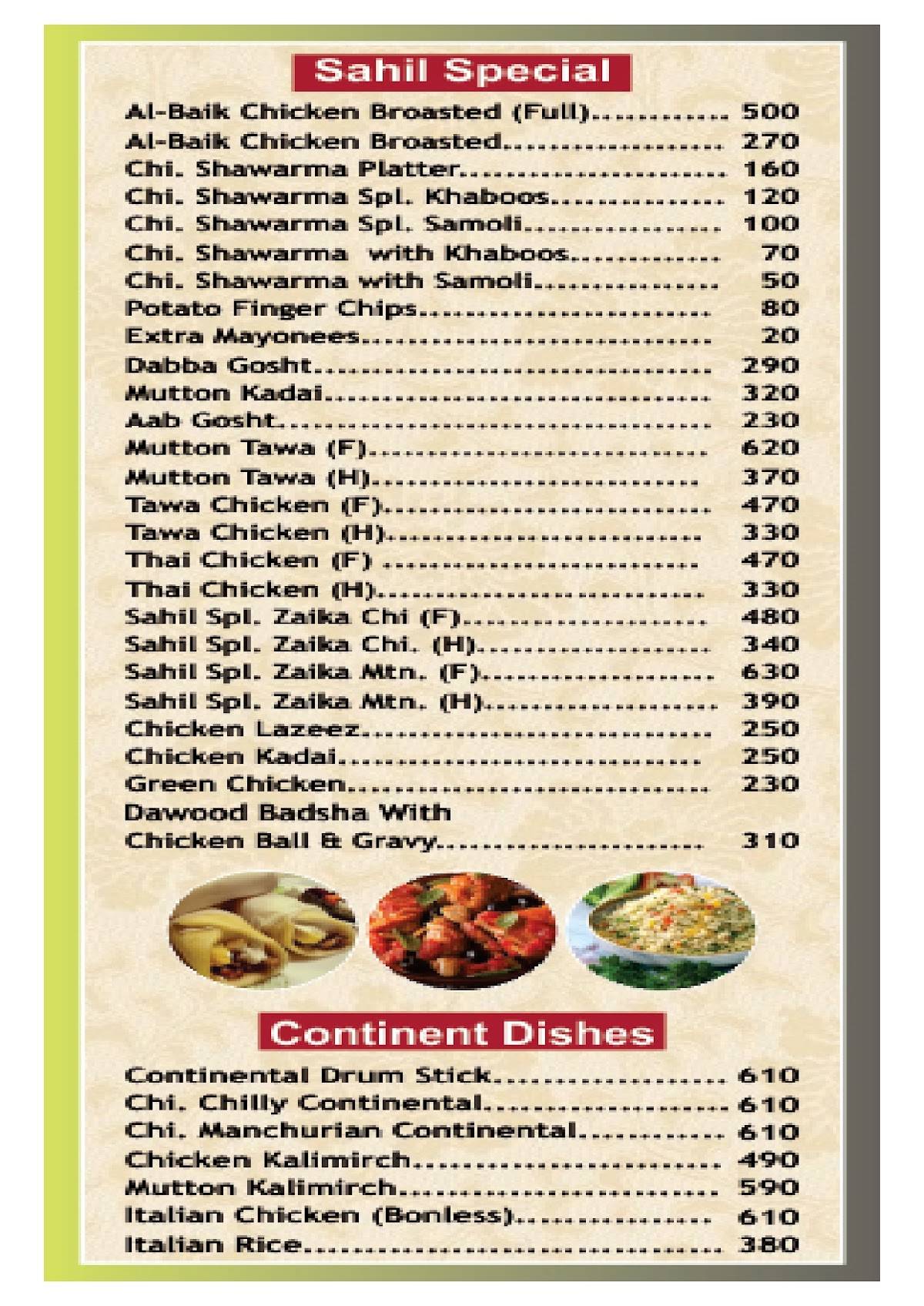 Menu at Hasan Sahil Fine Dine Resto, Thane