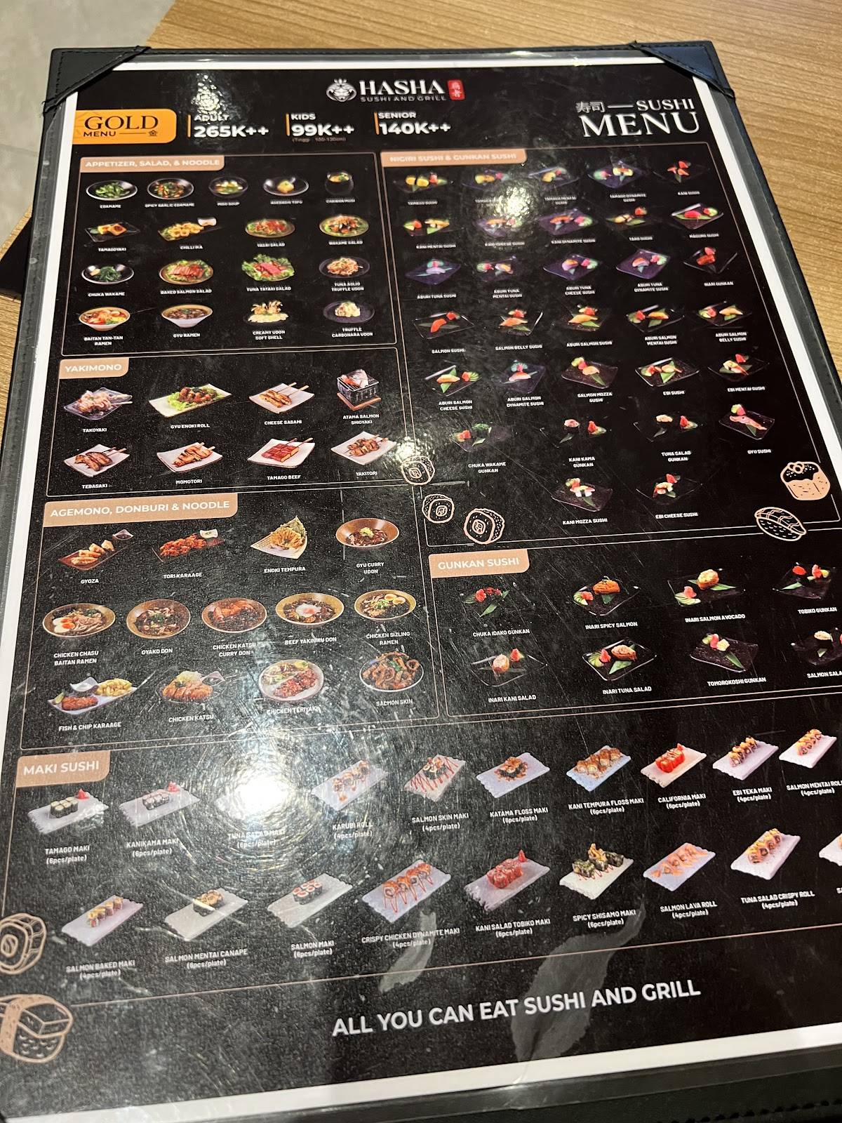 Menu at Hasha Sushi & Grill restaurant, Sendangadi