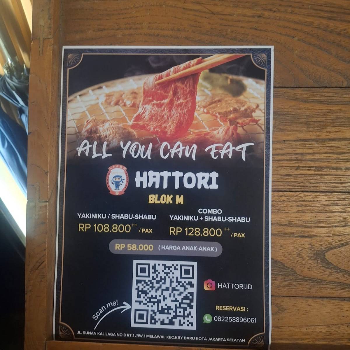 Menu at Hattori Blok M Japanese Shabu & Yakiniku AYCE restaurant, South ...