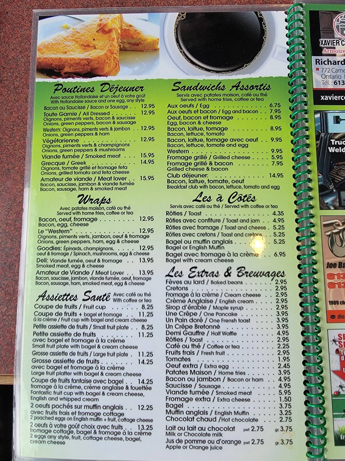 Menu au Goodies Restaurant, Hawkesbury