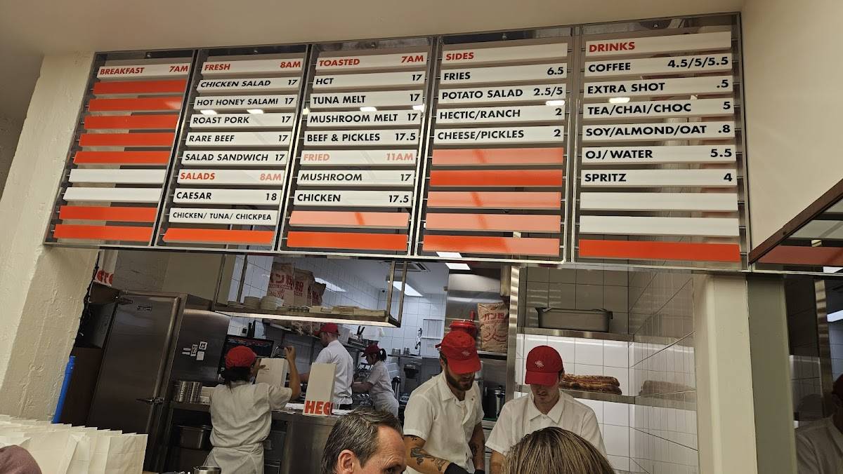 Menu at Hector's Deli, Melbourne
