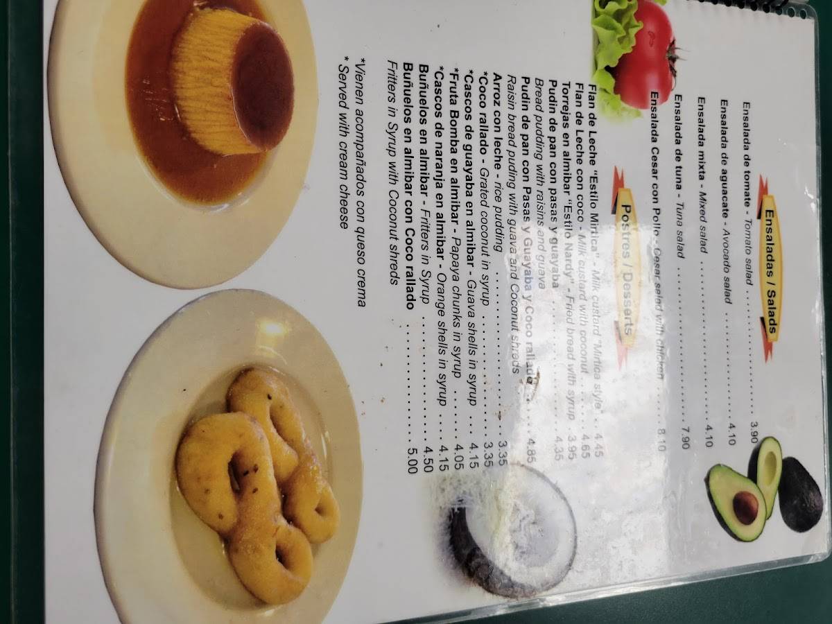 Menu at Yoyito Cafe Restaurant, Hialeah