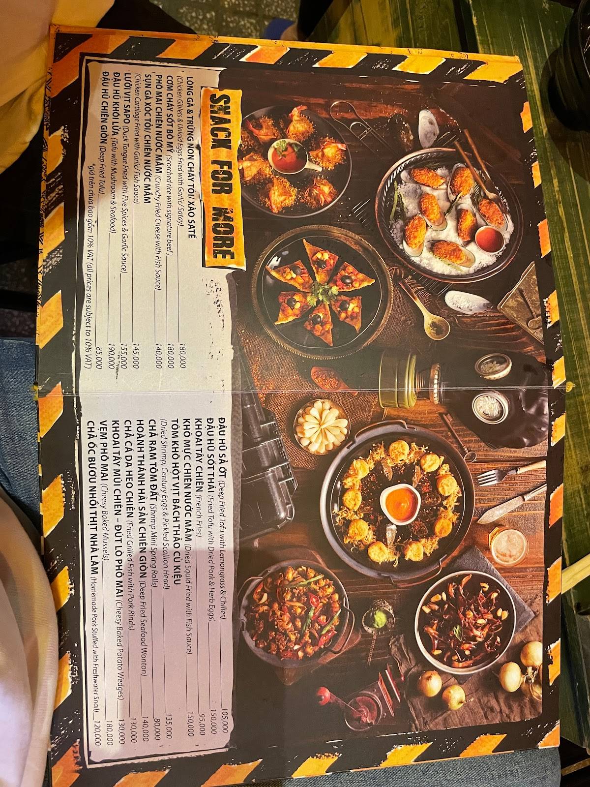Carta del restaurante Warning Zone 173, Ciudad Ho Chi Minh (Saigón)