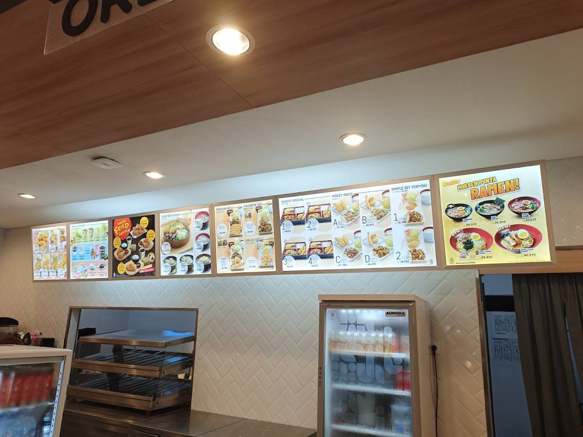 Menu at HokBen Ruko Pecenongan restaurant, Central Jakarta