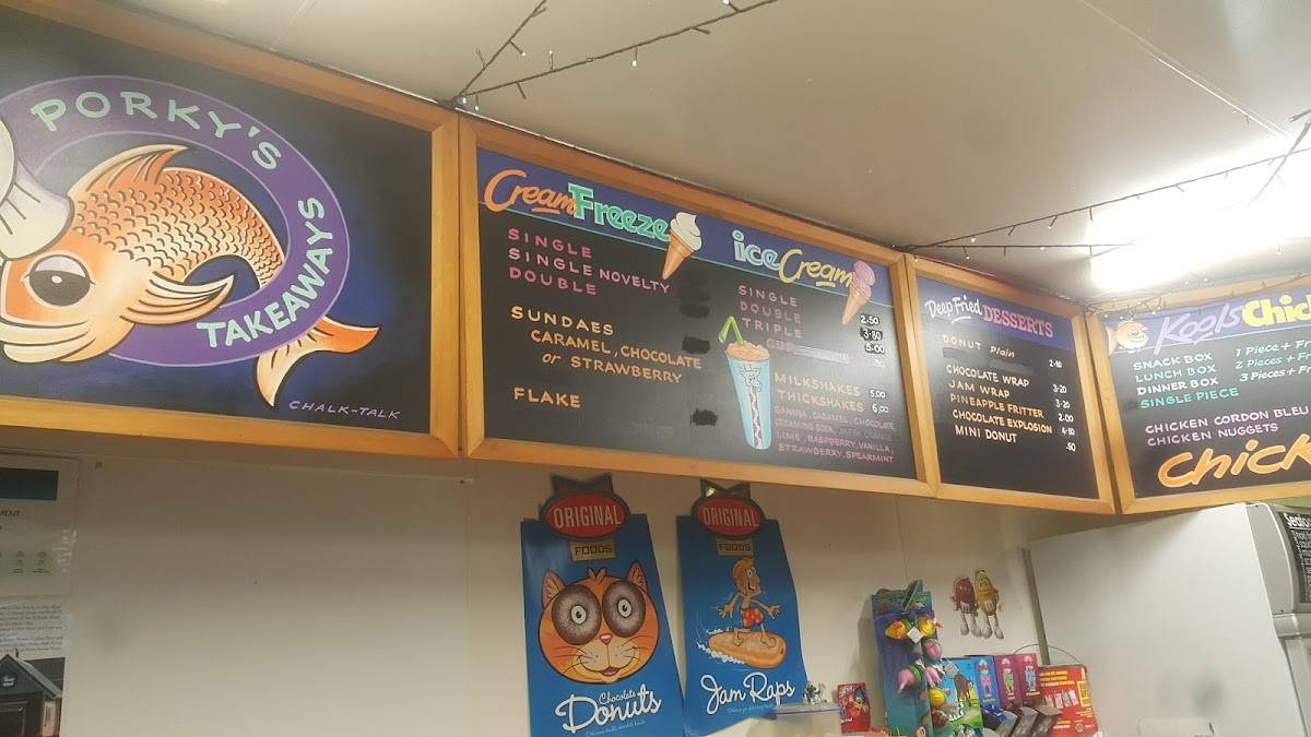 Menu at Hokitika Townchip restaurant, Hokitika