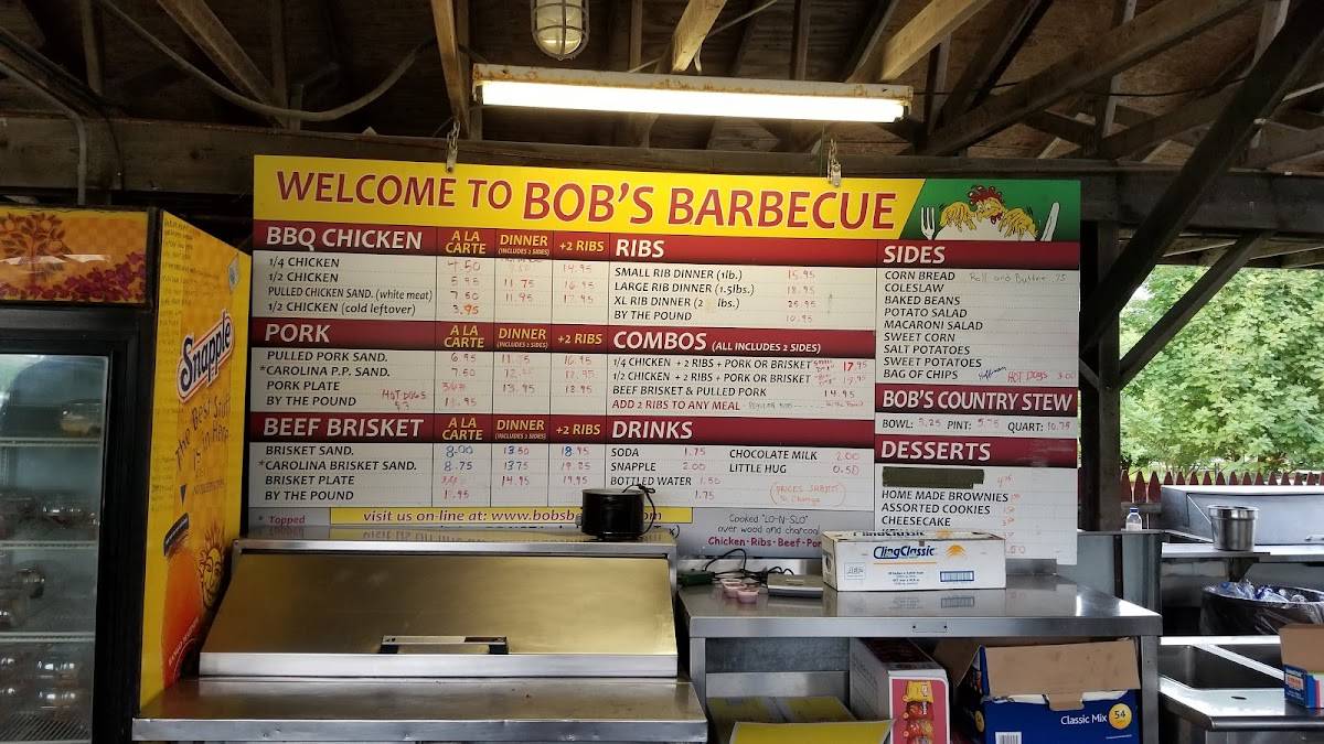 Menu at Bob's Barbecue, Homer