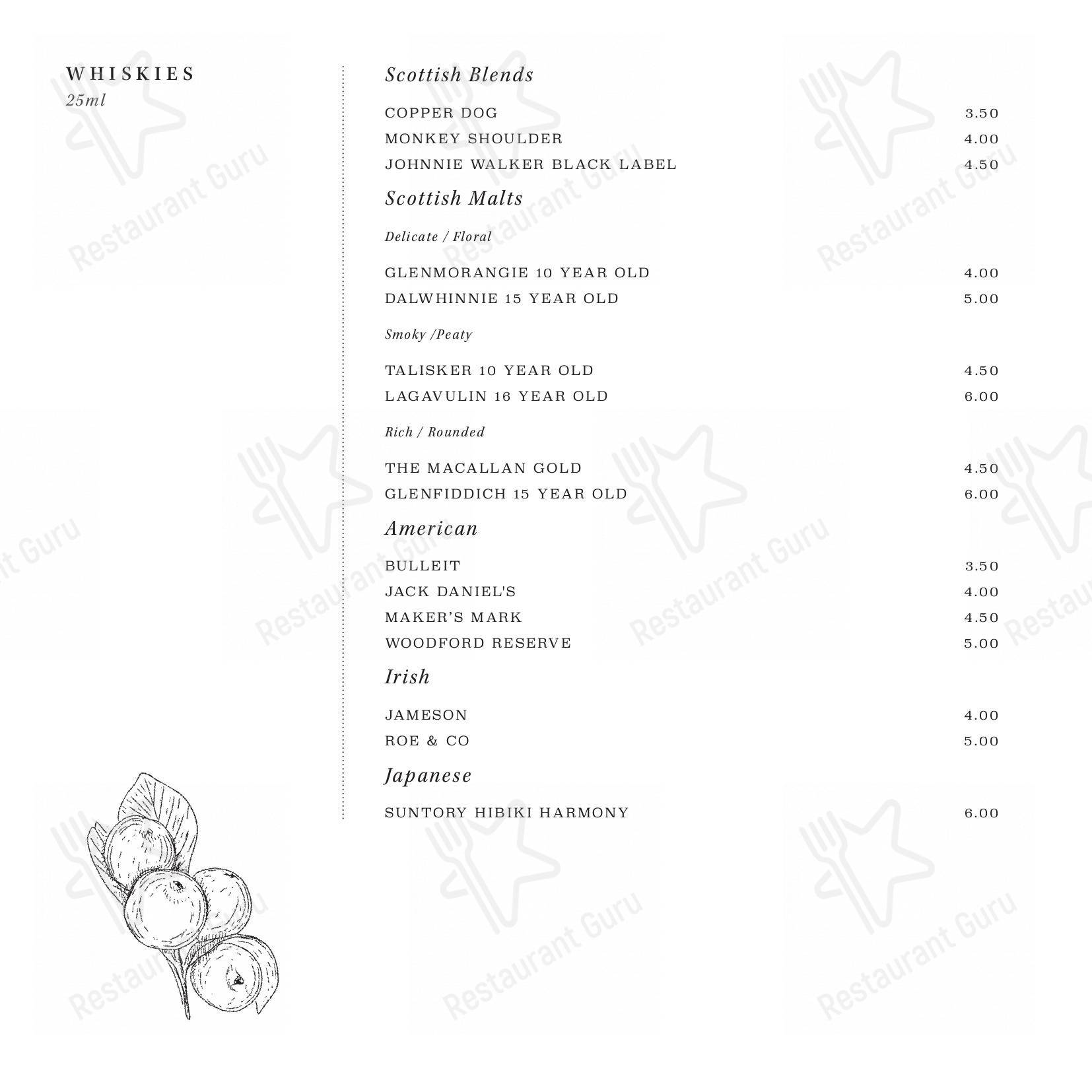 Menu at The Red Deer pub & bar, Horsham
